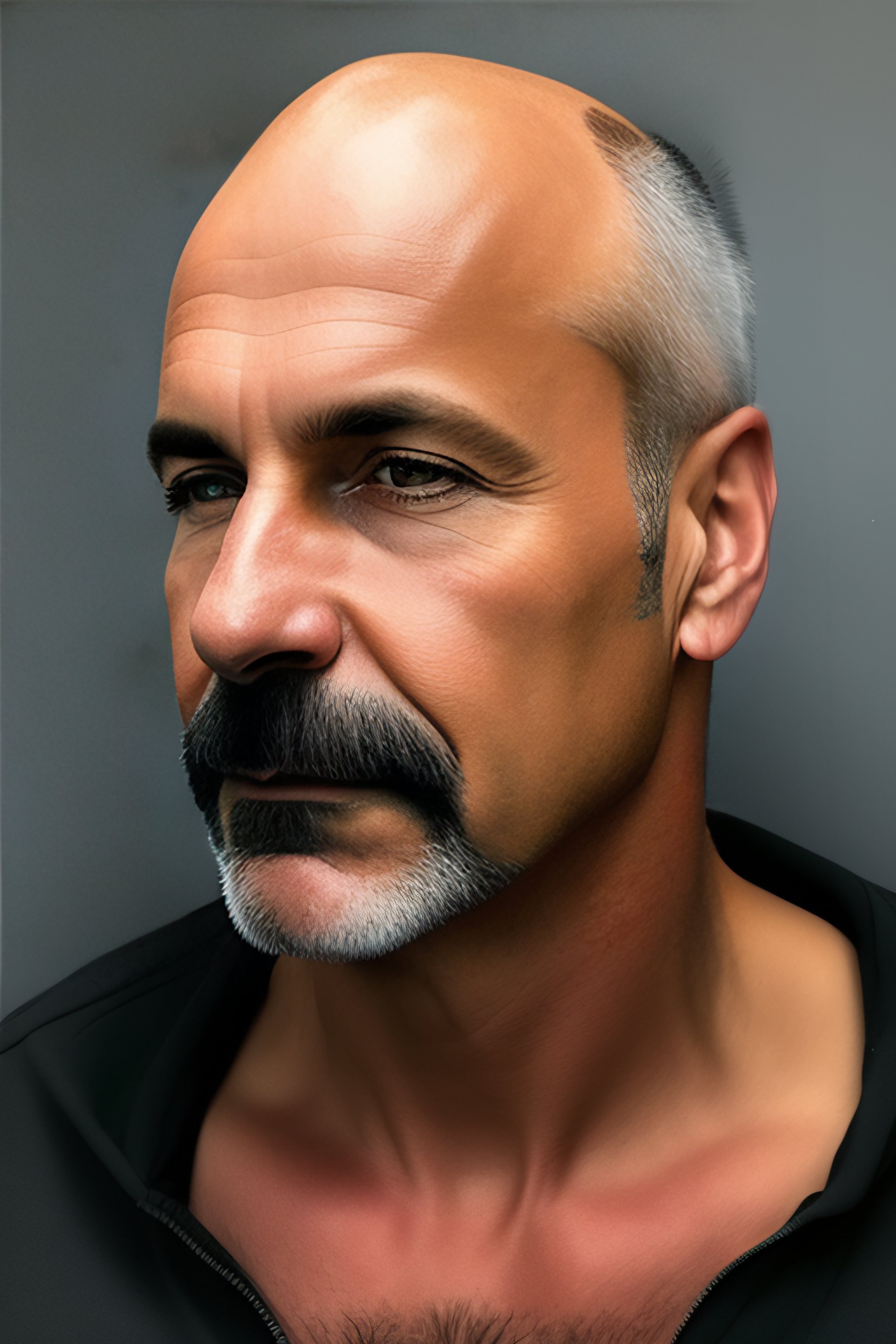 Lexica - Male, 51 years old, Russian, balding, brown eyes, stubble
