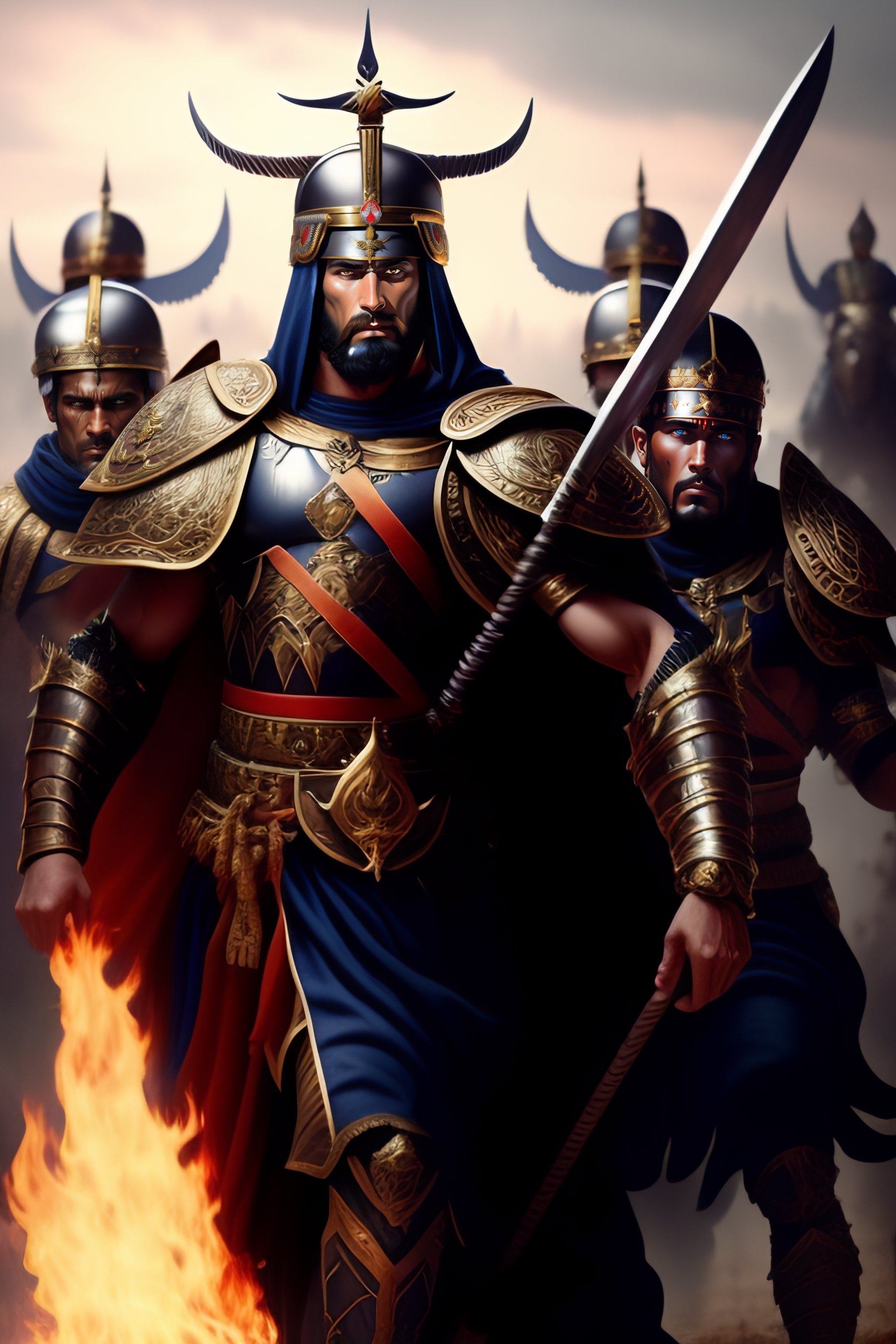 Lexica - A roman legion fighting a demon army on a battlefield covered ...