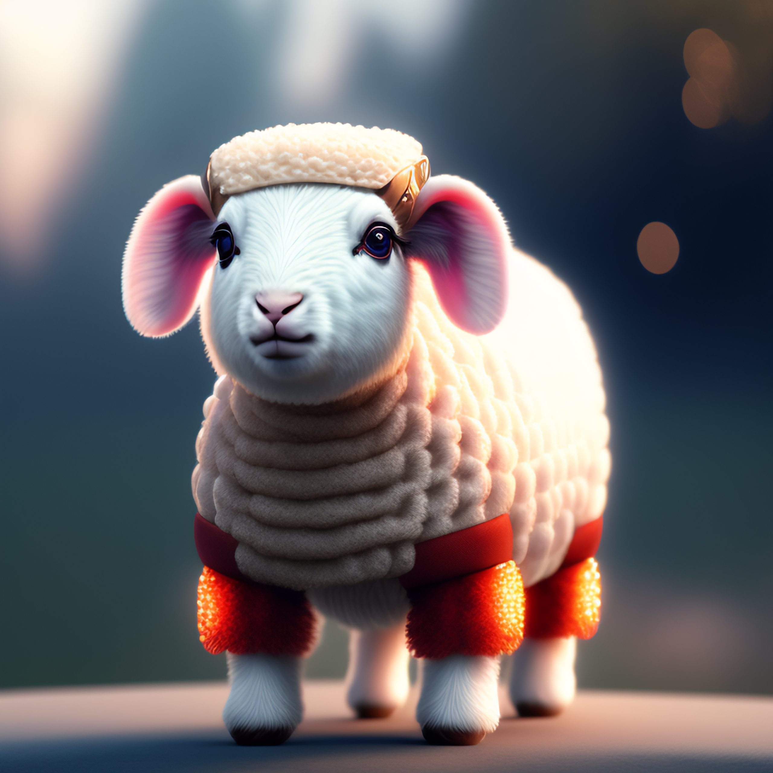 Lexica - A robot dressed like lamb, movie like style