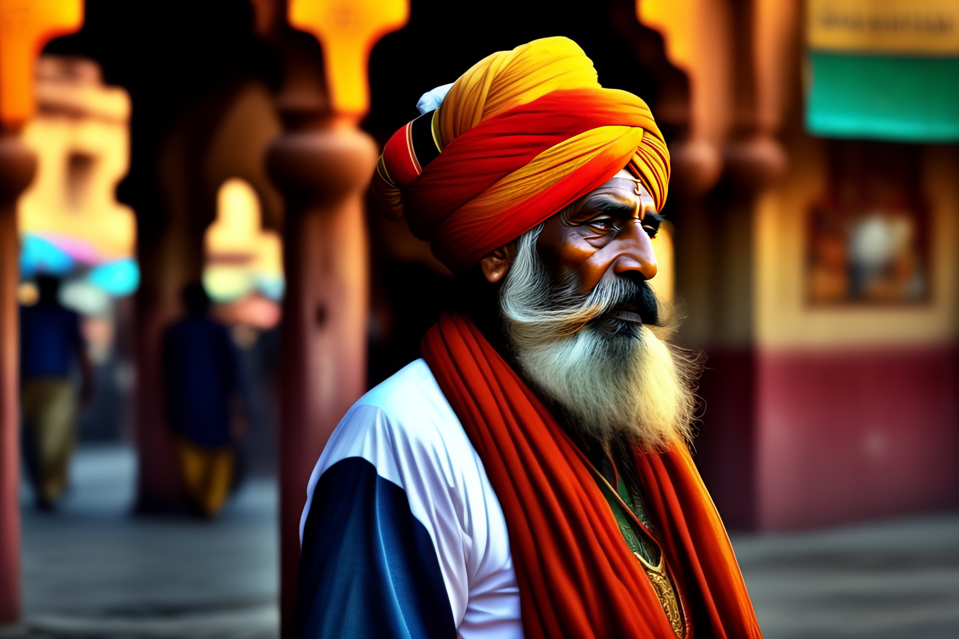 Lexica - A sardar walking on the streets of amritsar
