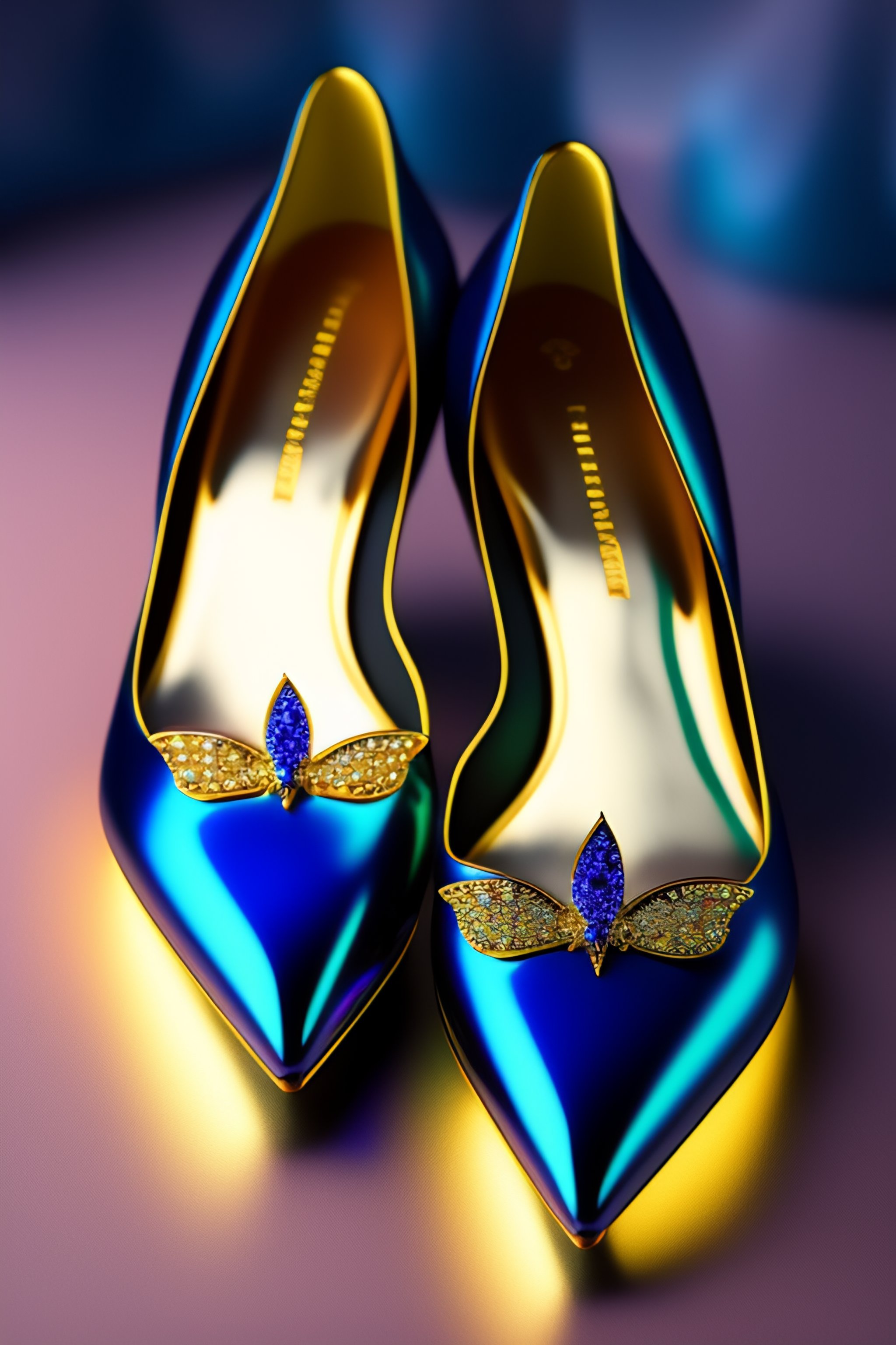 Lexica - Create a pair of women's stiletto heel shoes, two colors blue ...