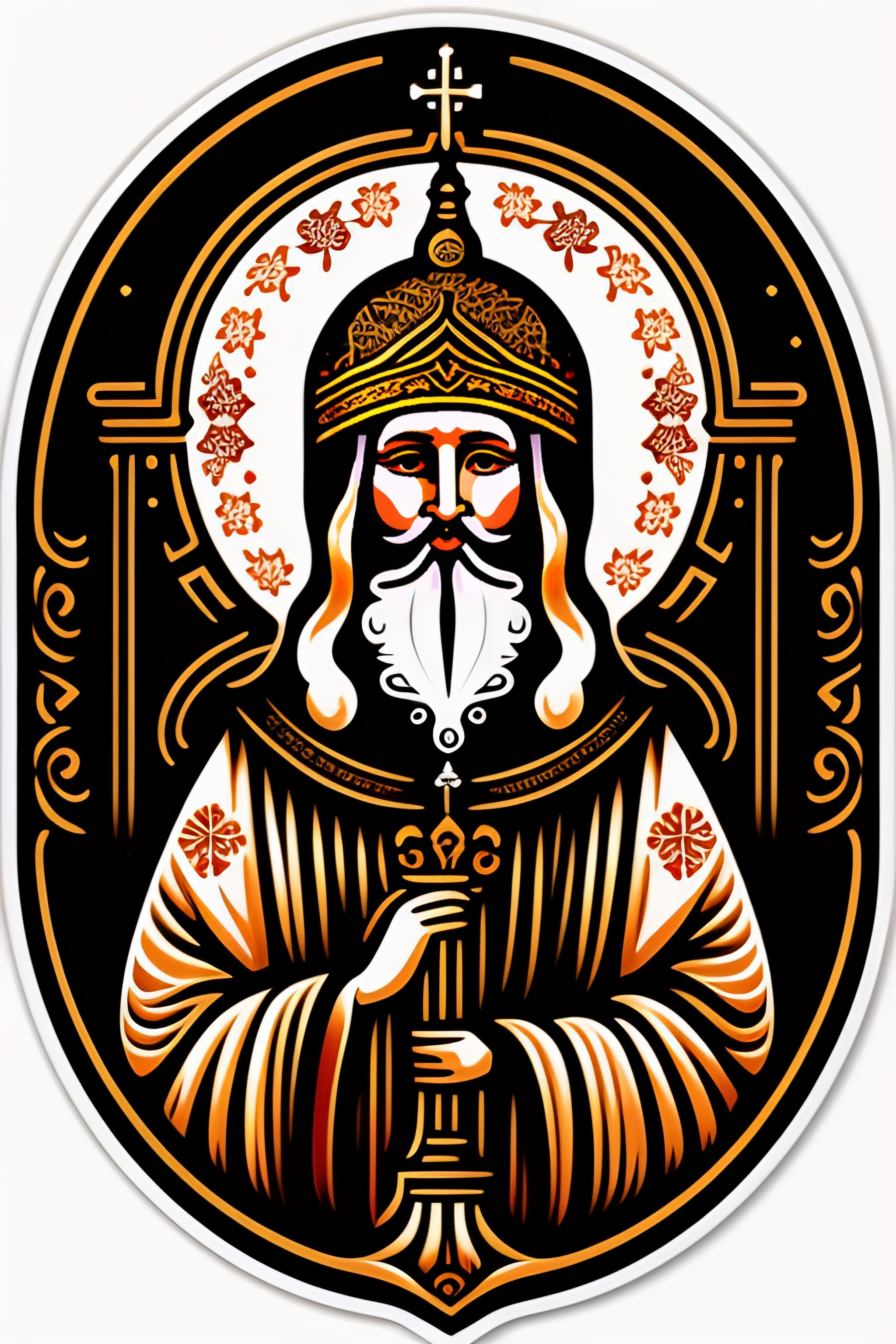 Lexica - Doodle Russian orthodox winter, sticker, woman - art, svg ...