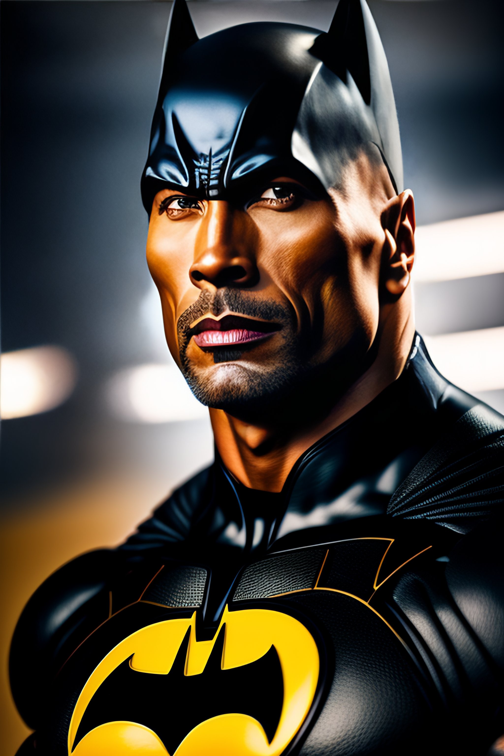 Lexica - Portrait of dwayne johnson as batman, photograph, natural ...