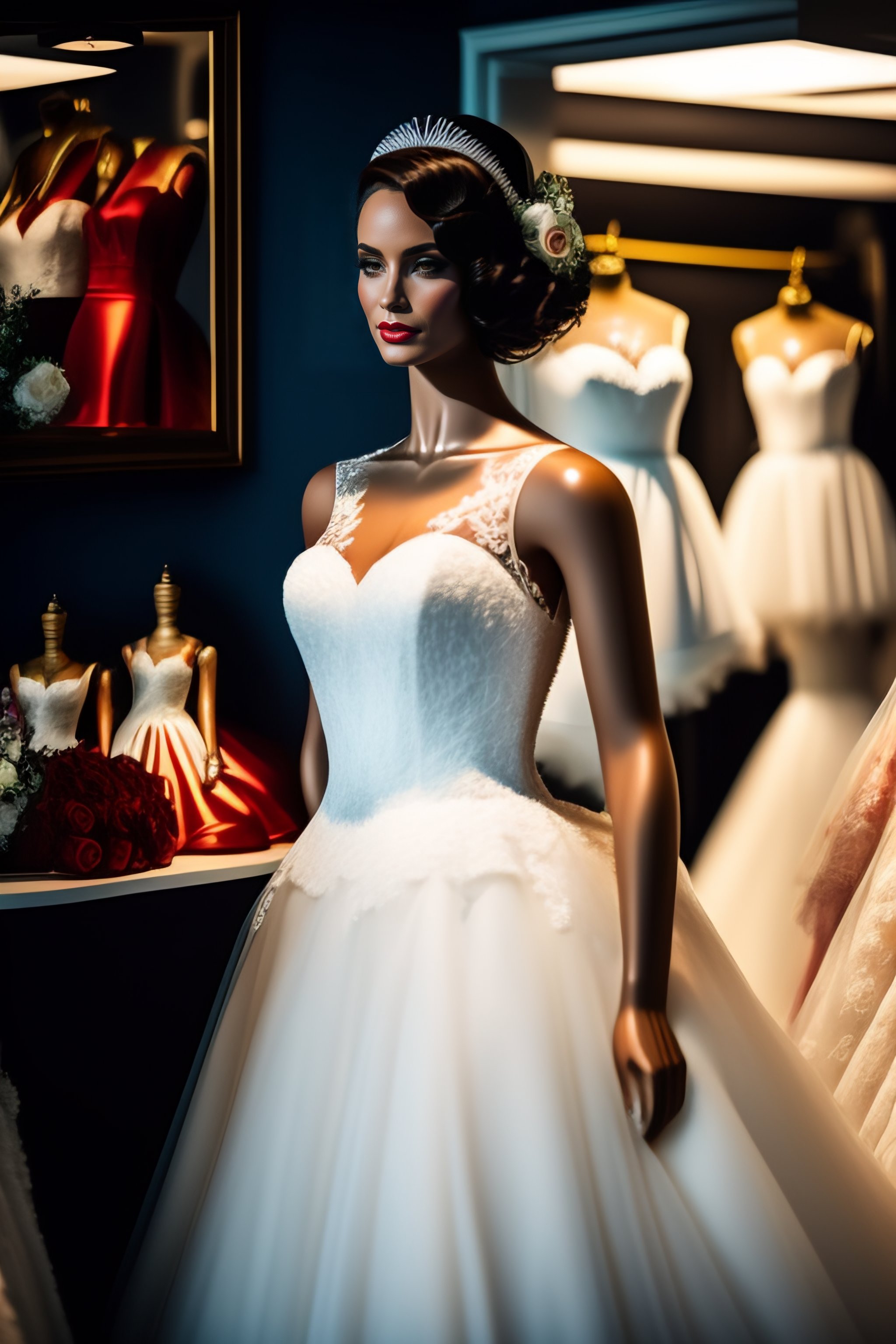 Lexica - Picture of a pascualita the mannequin wearing a bridal dress ...