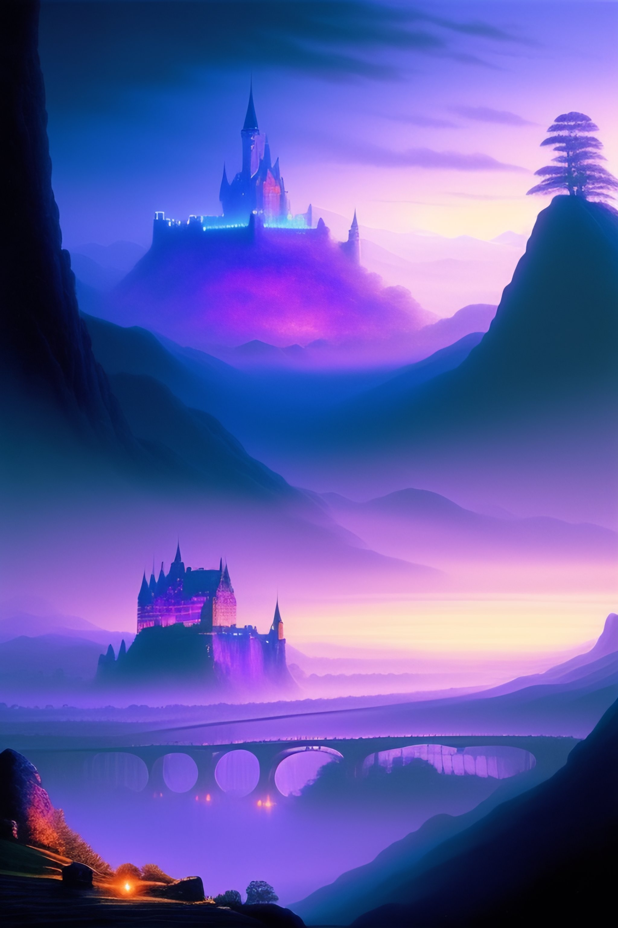 Lexica - Beautiful matte realistic painting of a of a fantasy landscape ...