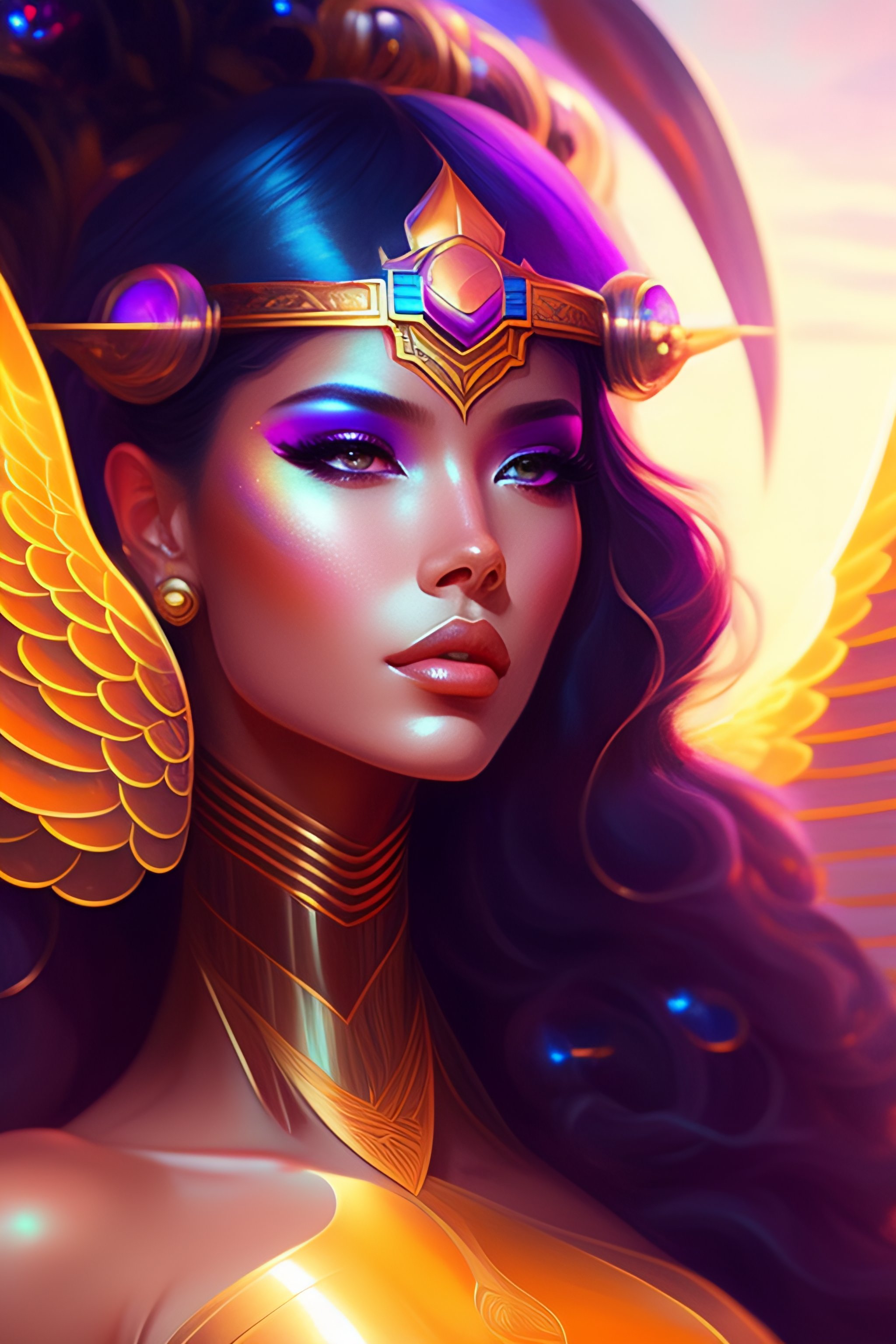 Lexica - A cybernetic goddess, vaporwave aesthetic, colorful ...