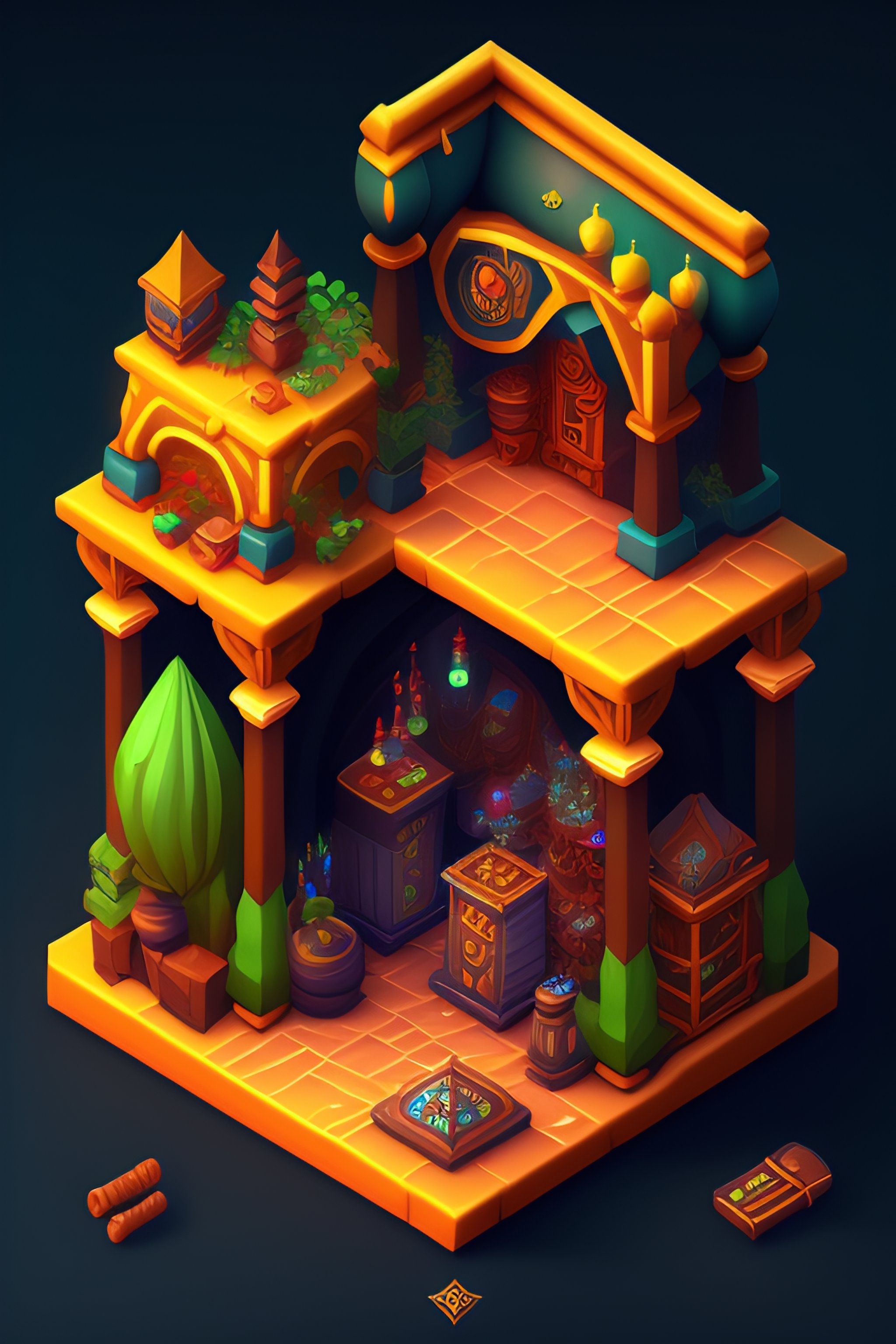Lexica - Isometric evil lab, concept art, by senior environment artist ...