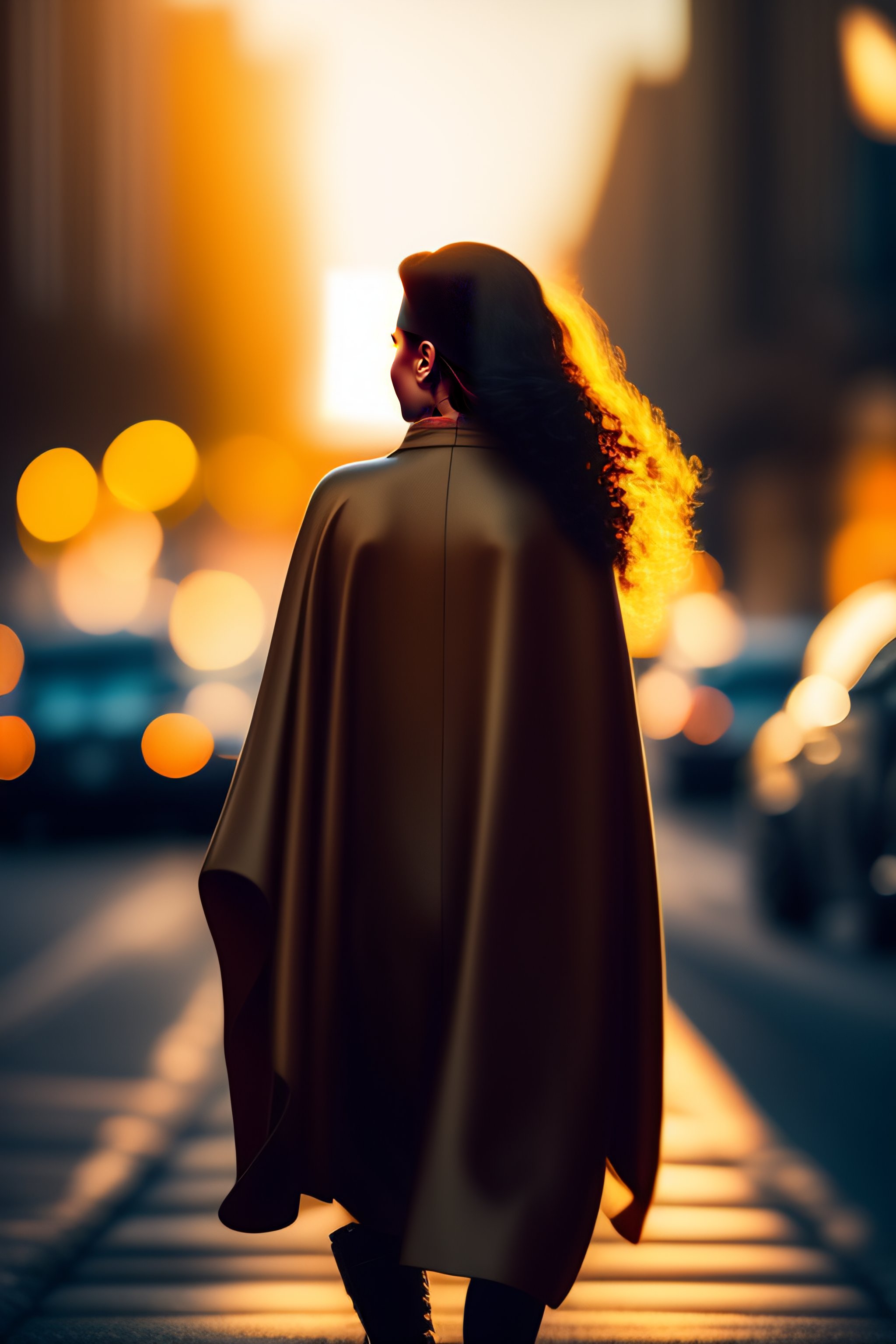 Lexica - A 3 5 mm photo from the back of a superhero women wearing a ...