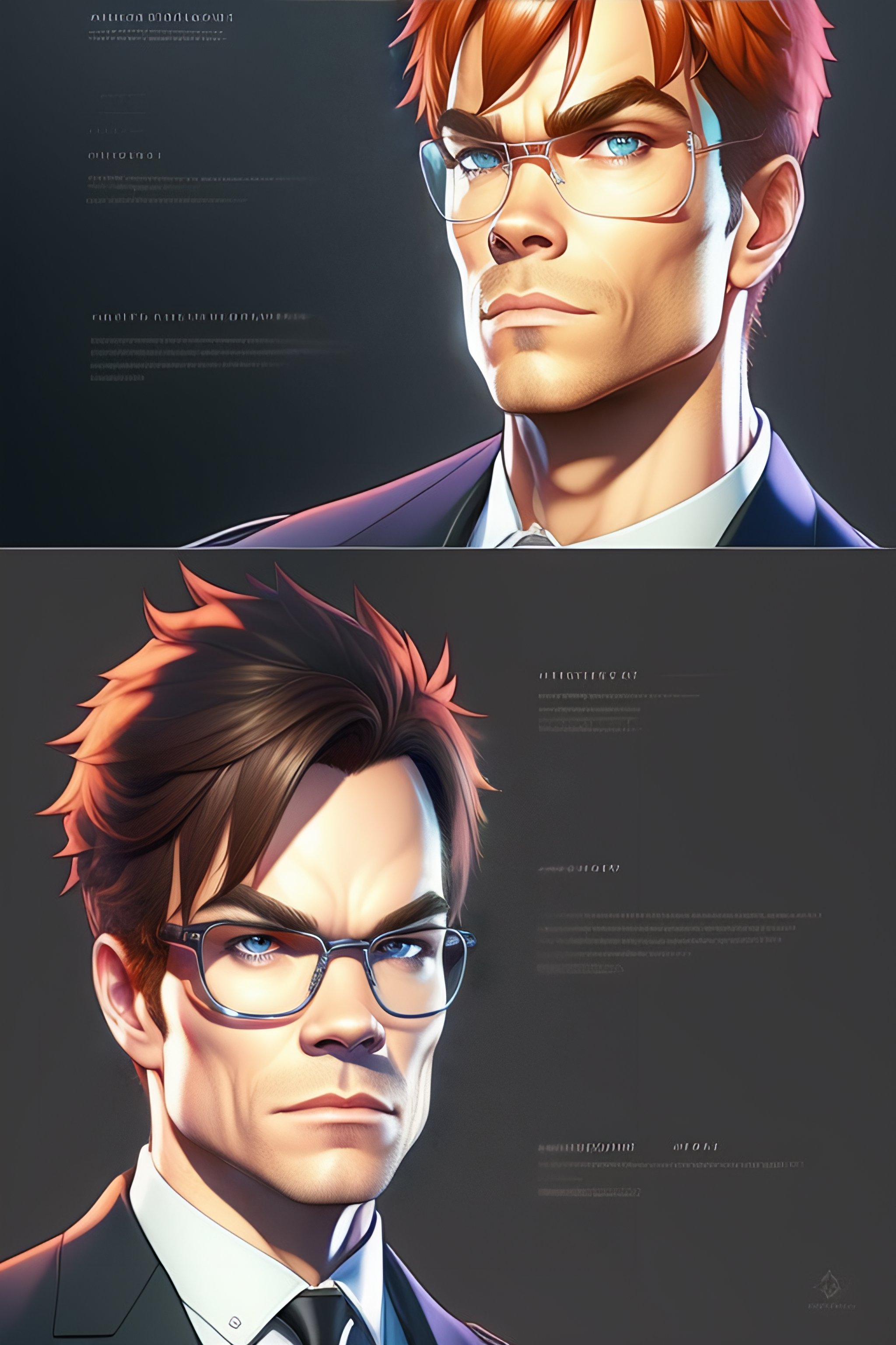 Lexica - Character concept art of Michael C. Hall as dexter as an anime ...