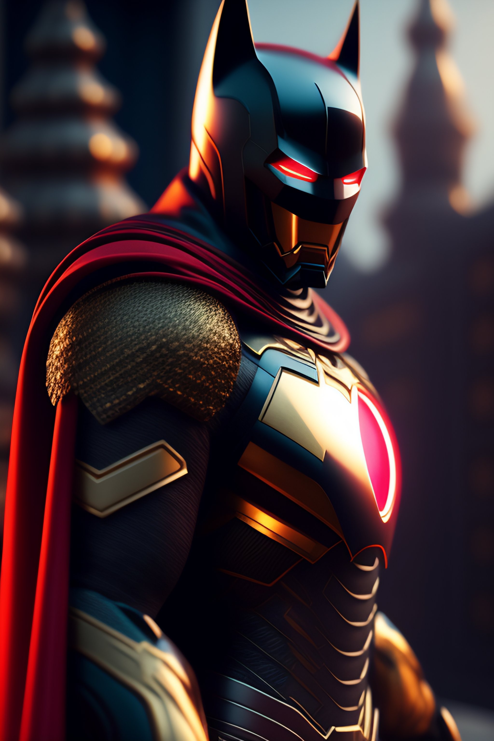 Lexica - Full body shot of Ben Affleck's black Batman poses with cape ...