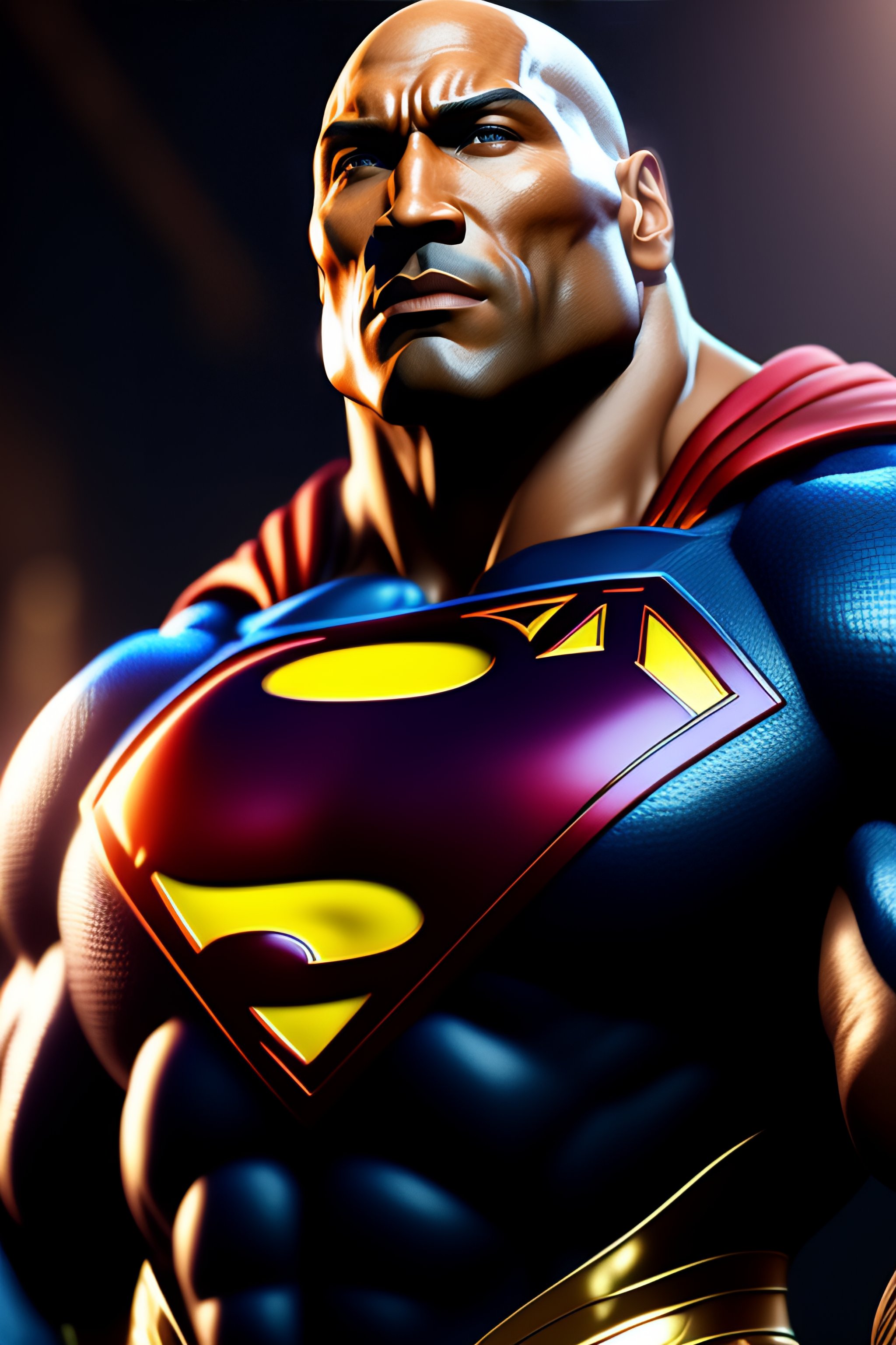 Lexica - Superman suit Dwayne The Rock Johnson, muscle extremely ...