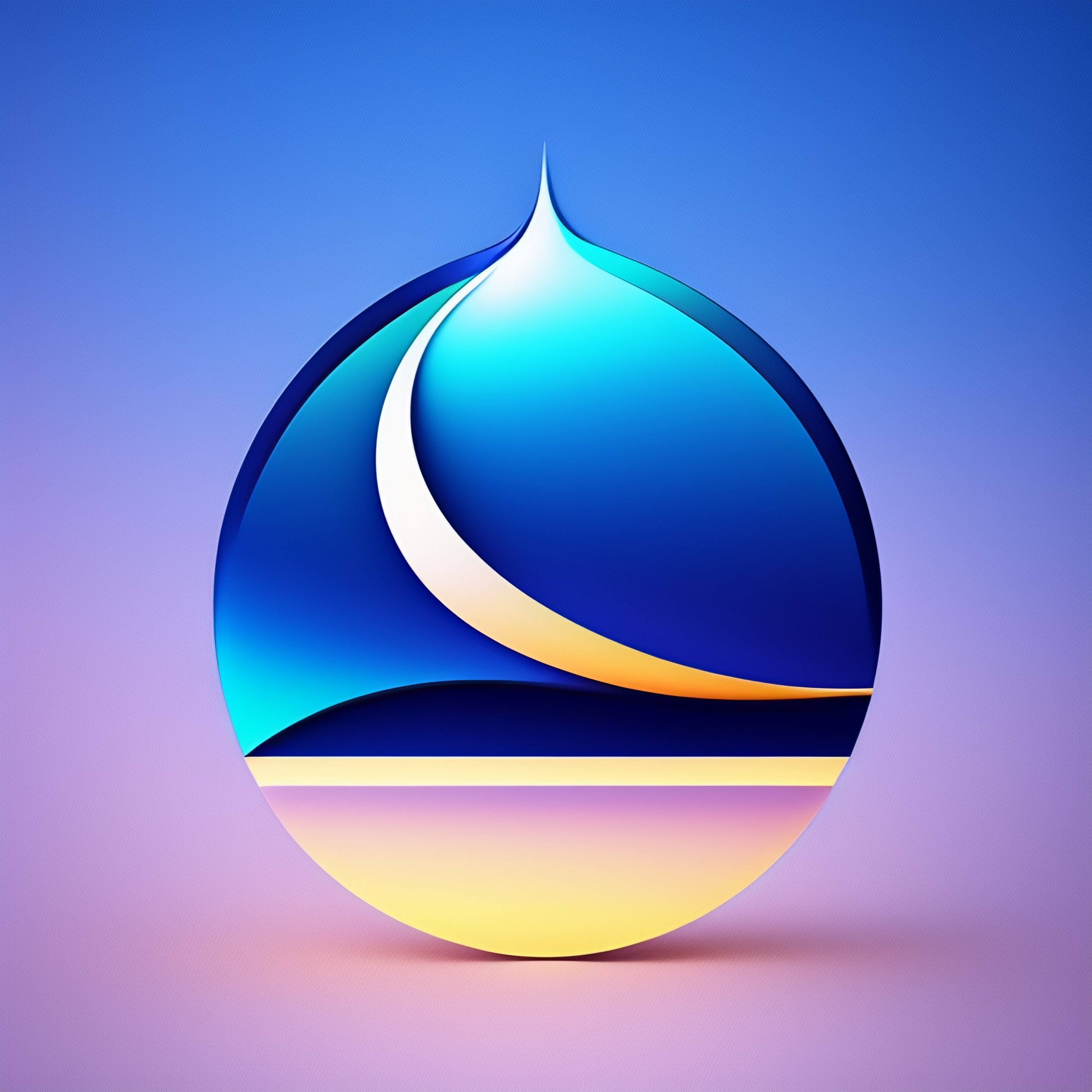 Lexica - Symmetrical logo, blue gradient, abstract shape