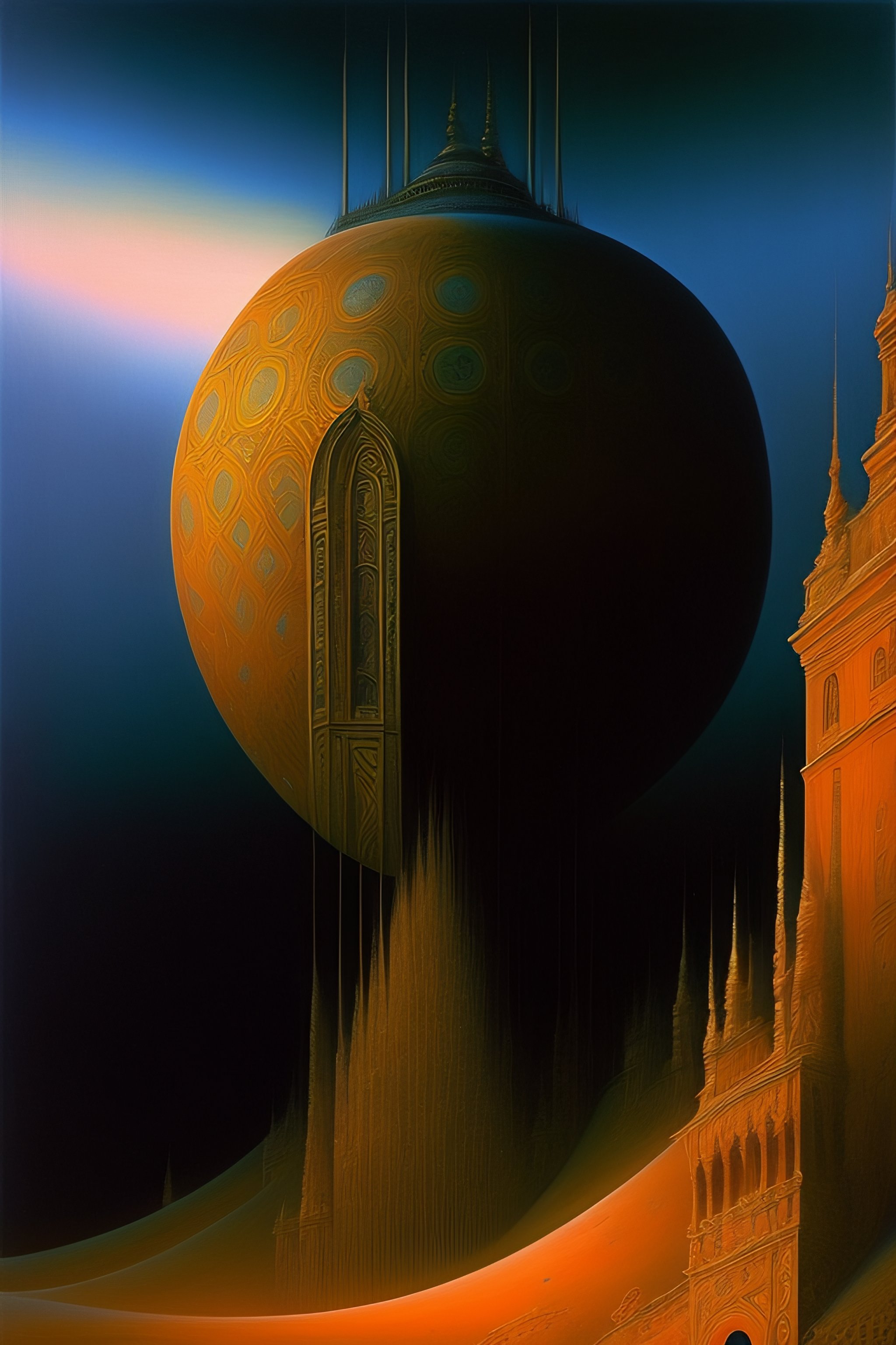 Lexica - A painting by beksinski, Giger, and Caravaggio