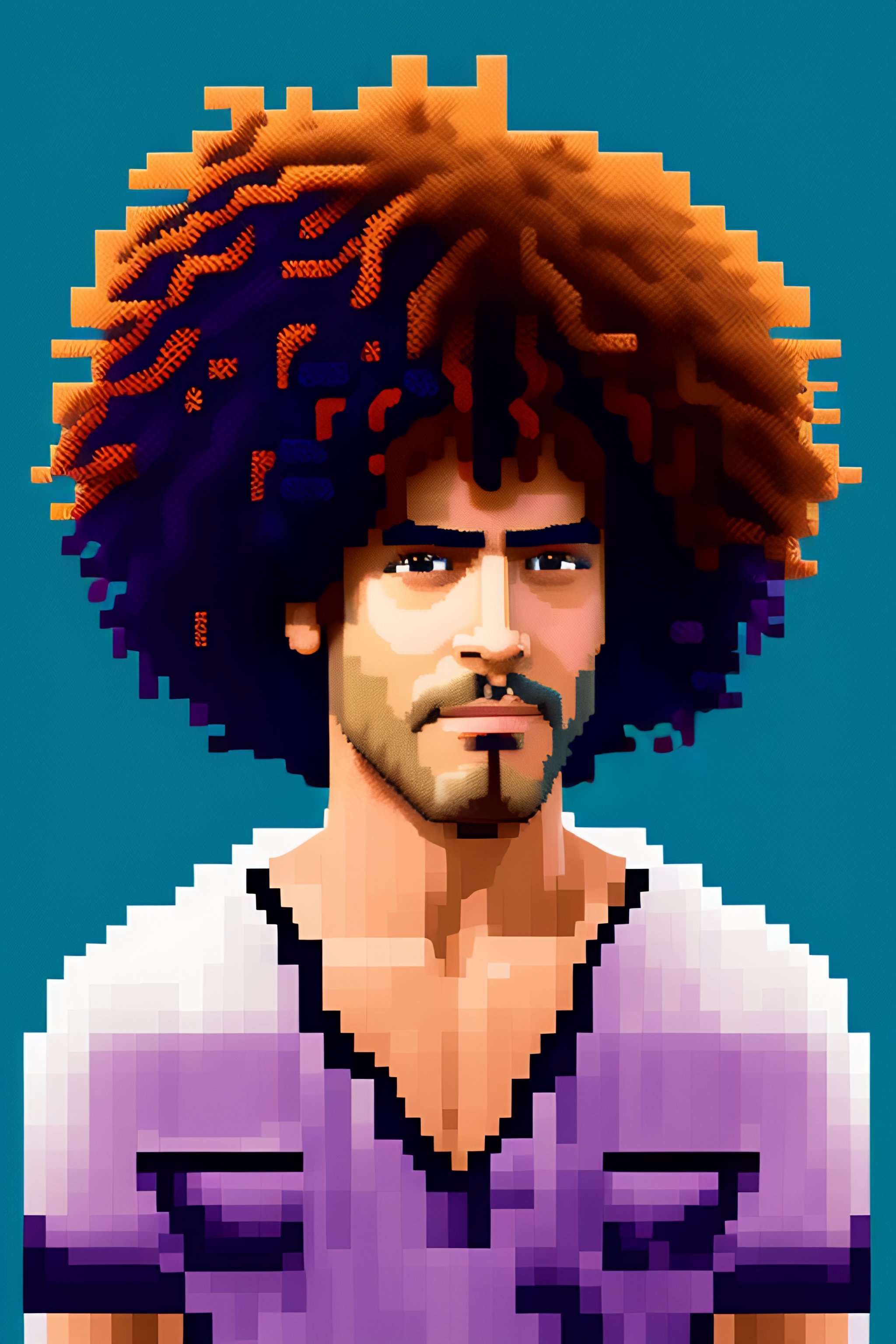 Lexica Man With Curly Hair Pixel Art