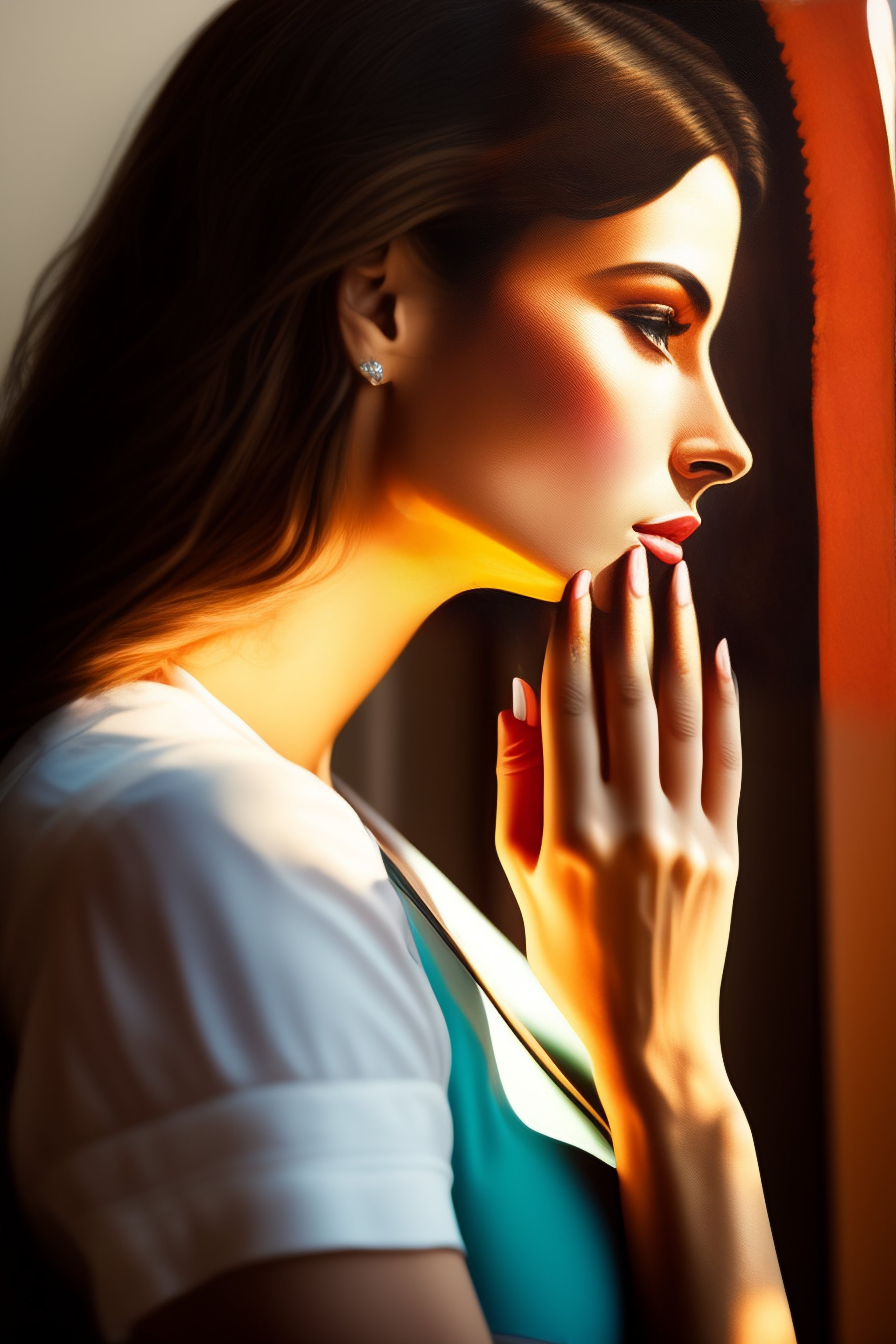 Lexica - Woman profile on the hand