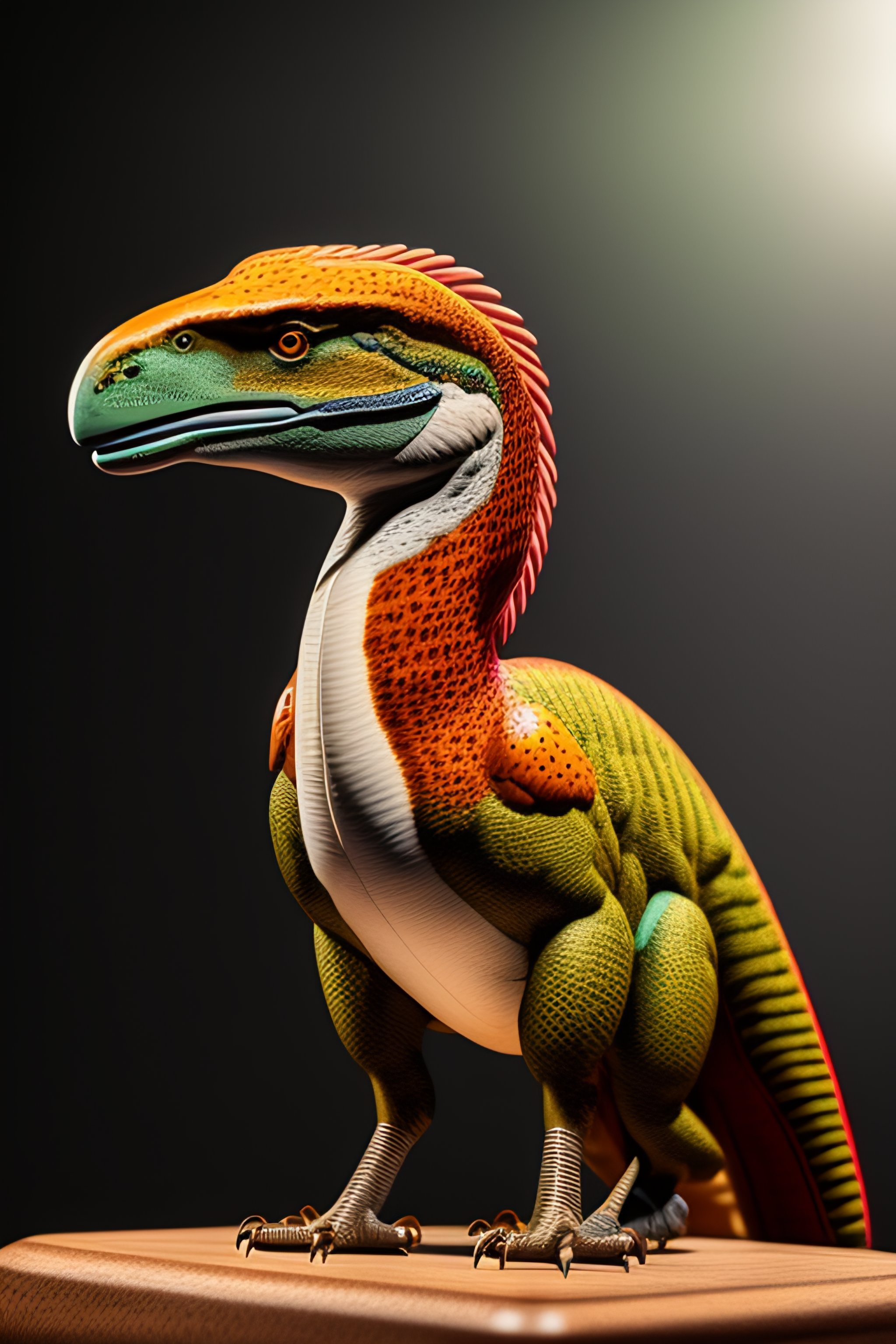 Lexica - Rendering of figurine of a utahraptor
