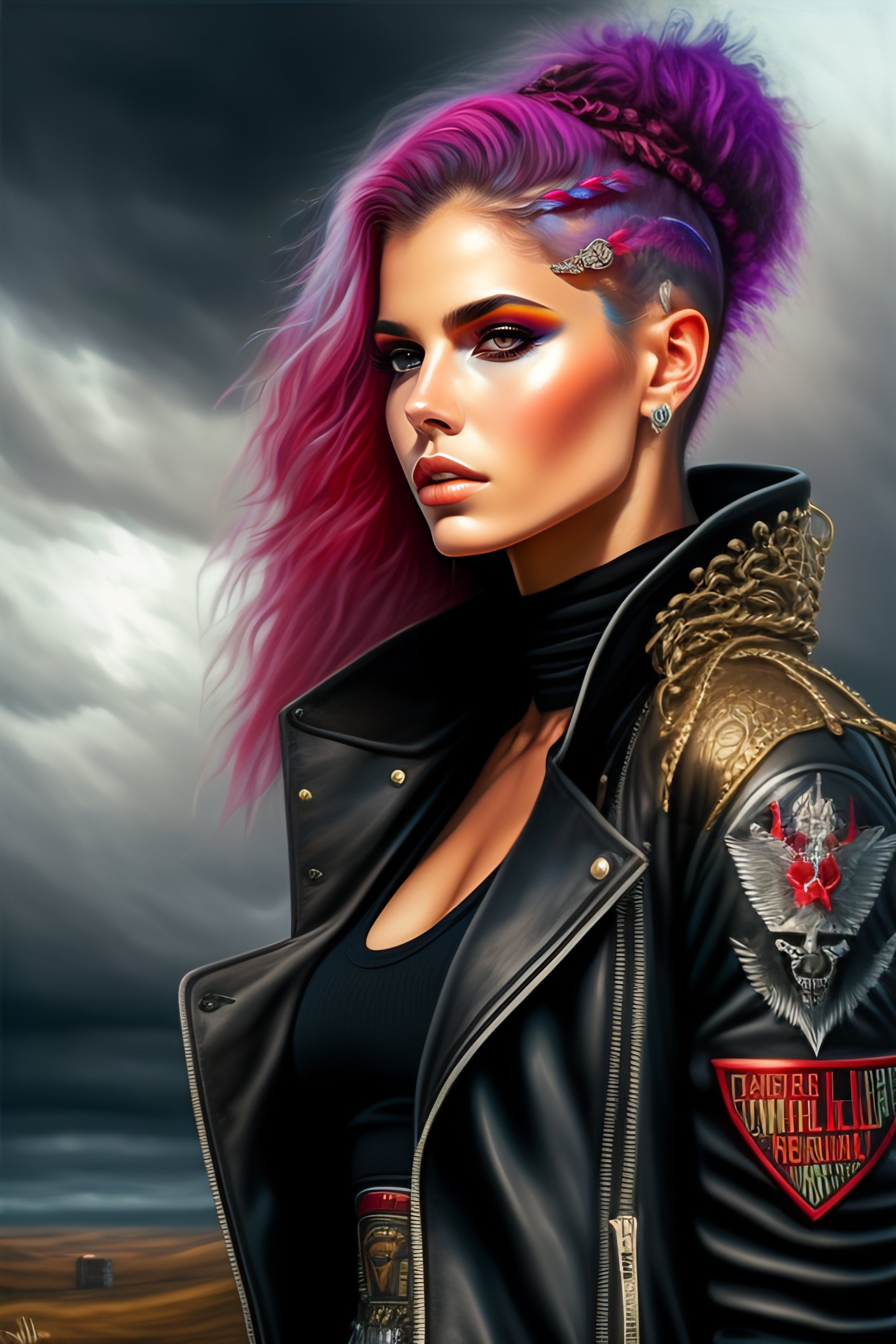 Cute Punk Girl Drawing