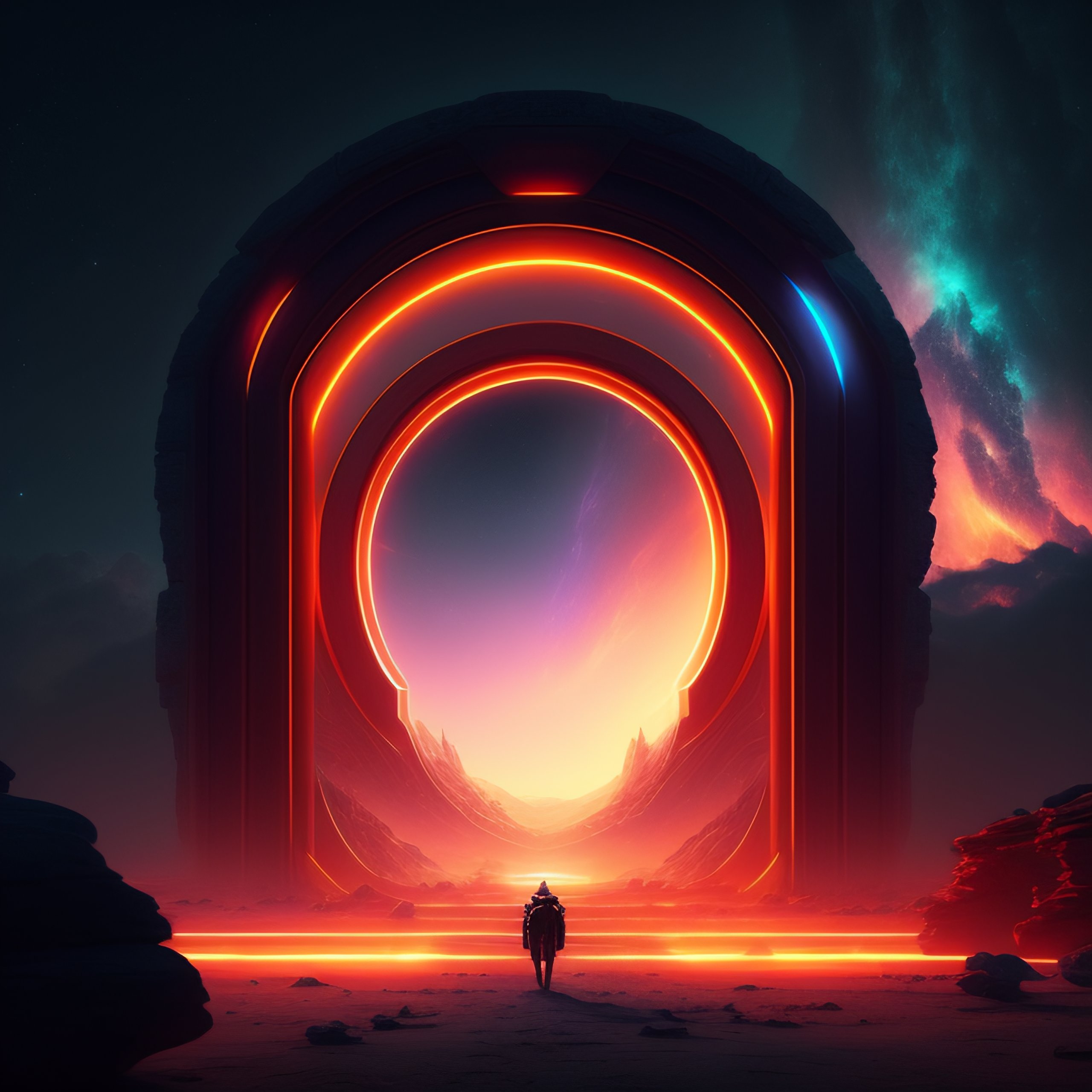 Lexica - Photograph of a glowing intergalactic star gate that was ...