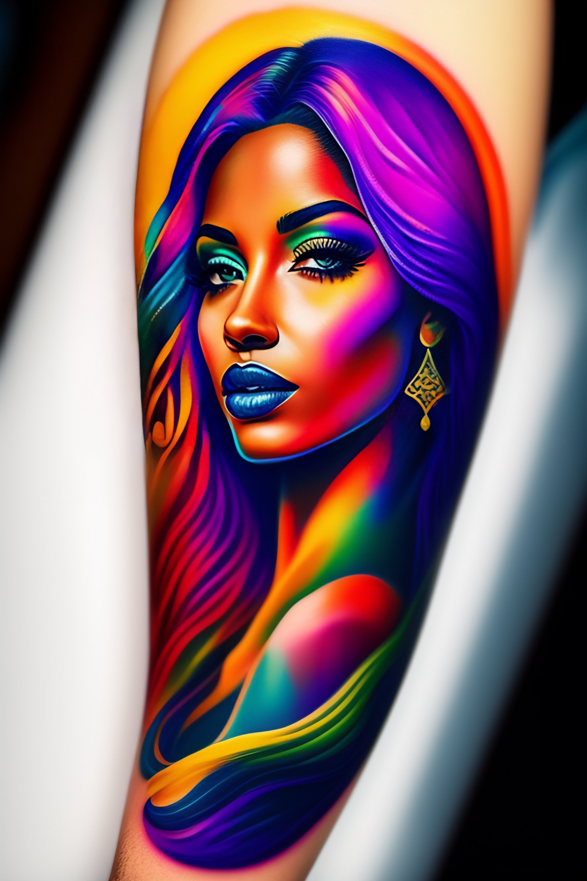 Lexica - A colourful nymph tattoo suited for women