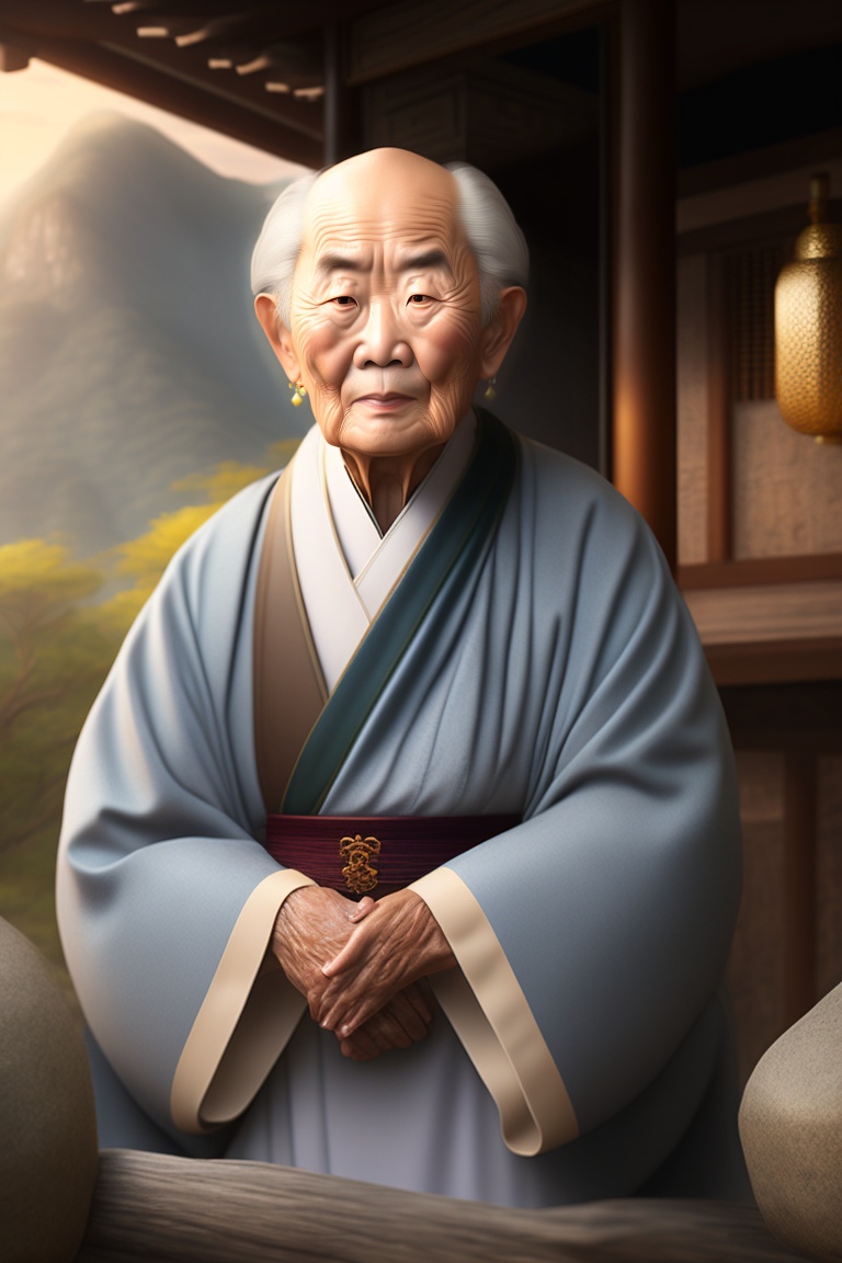 Lexica - Portrait of an old zen master in a chinese village nested in ...