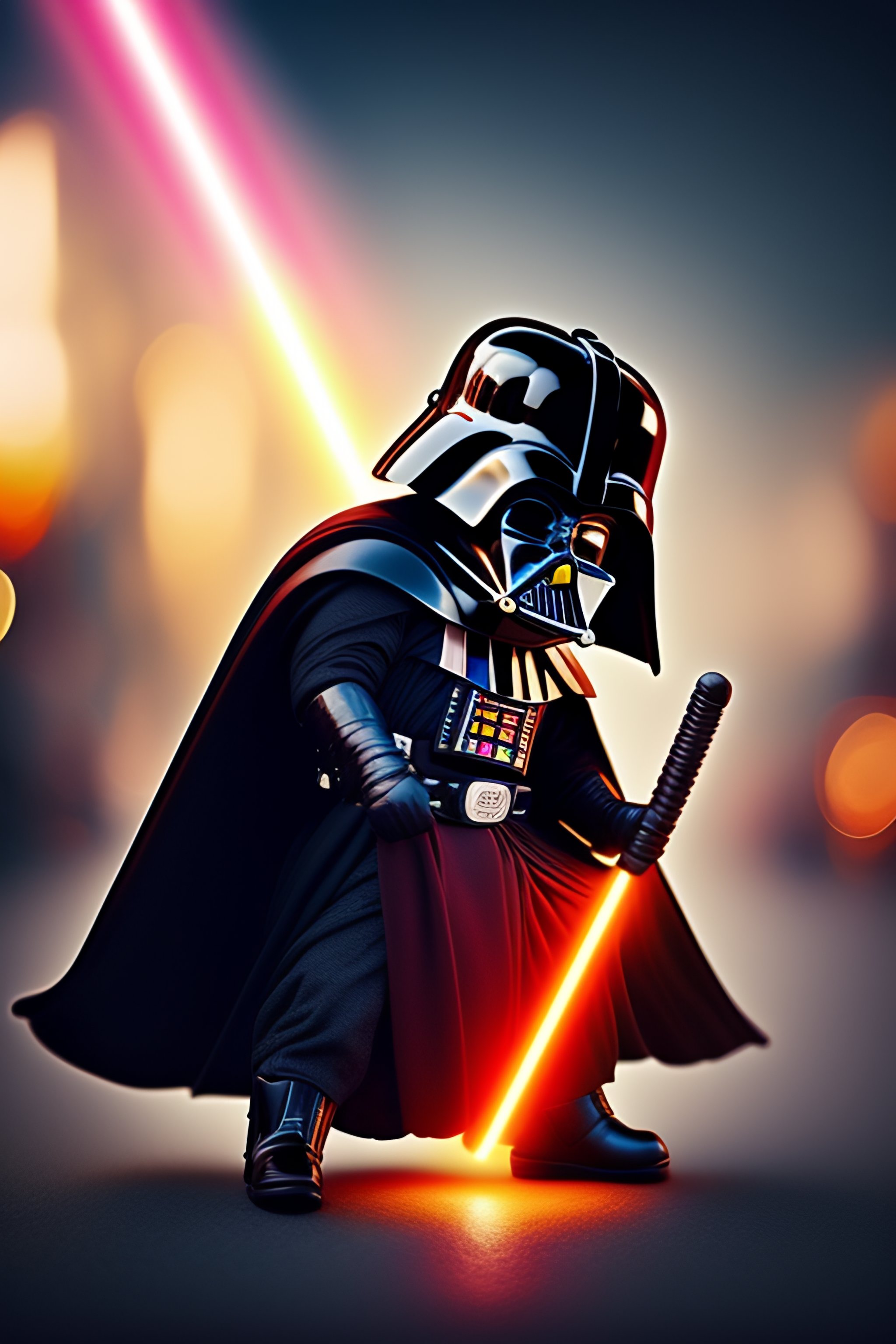 Lexica - Cute, Darth Vader, fight, attack, anime