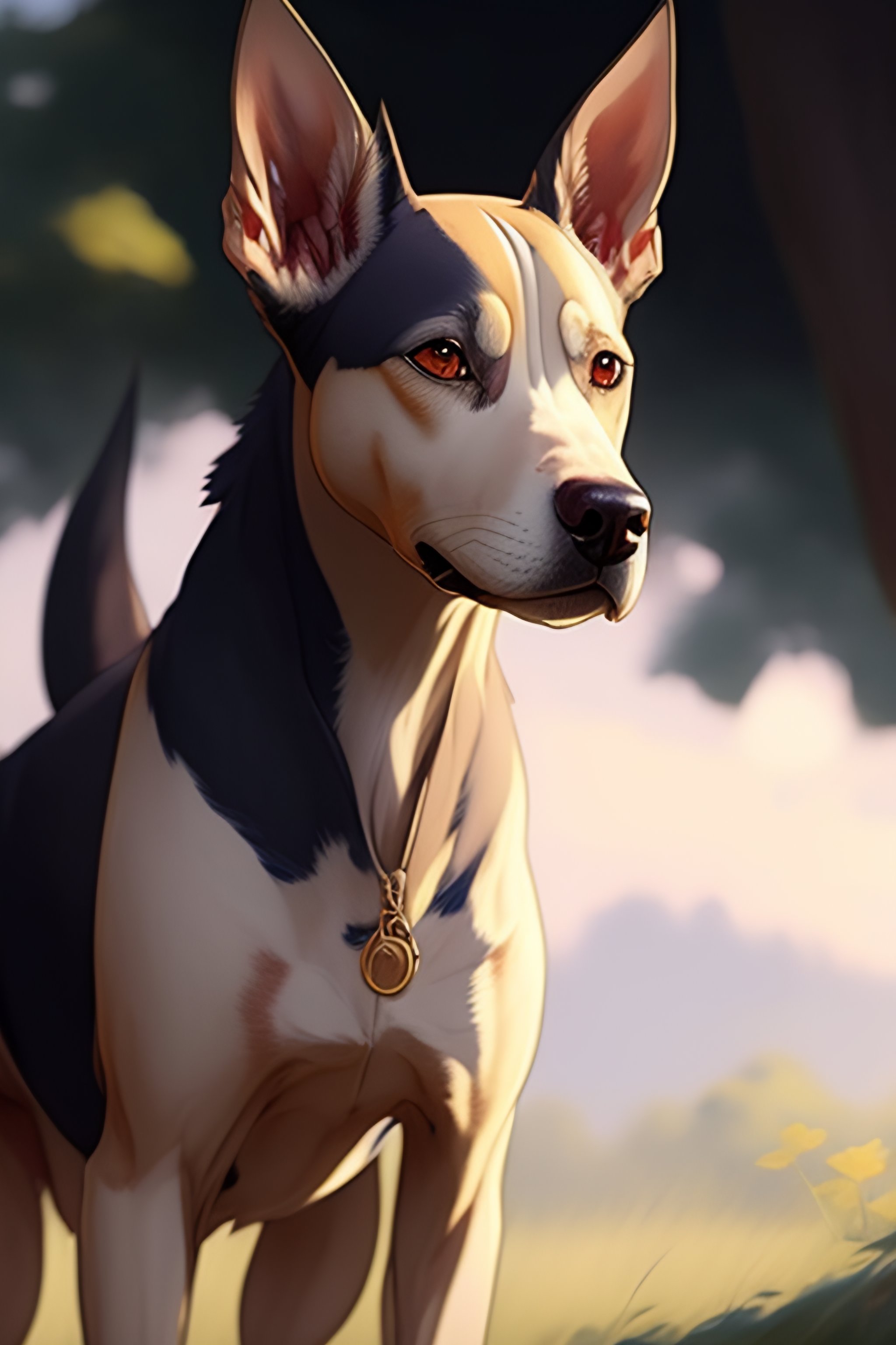 Lexica - Anime character concept art of a American Hairless Terrier dog ...