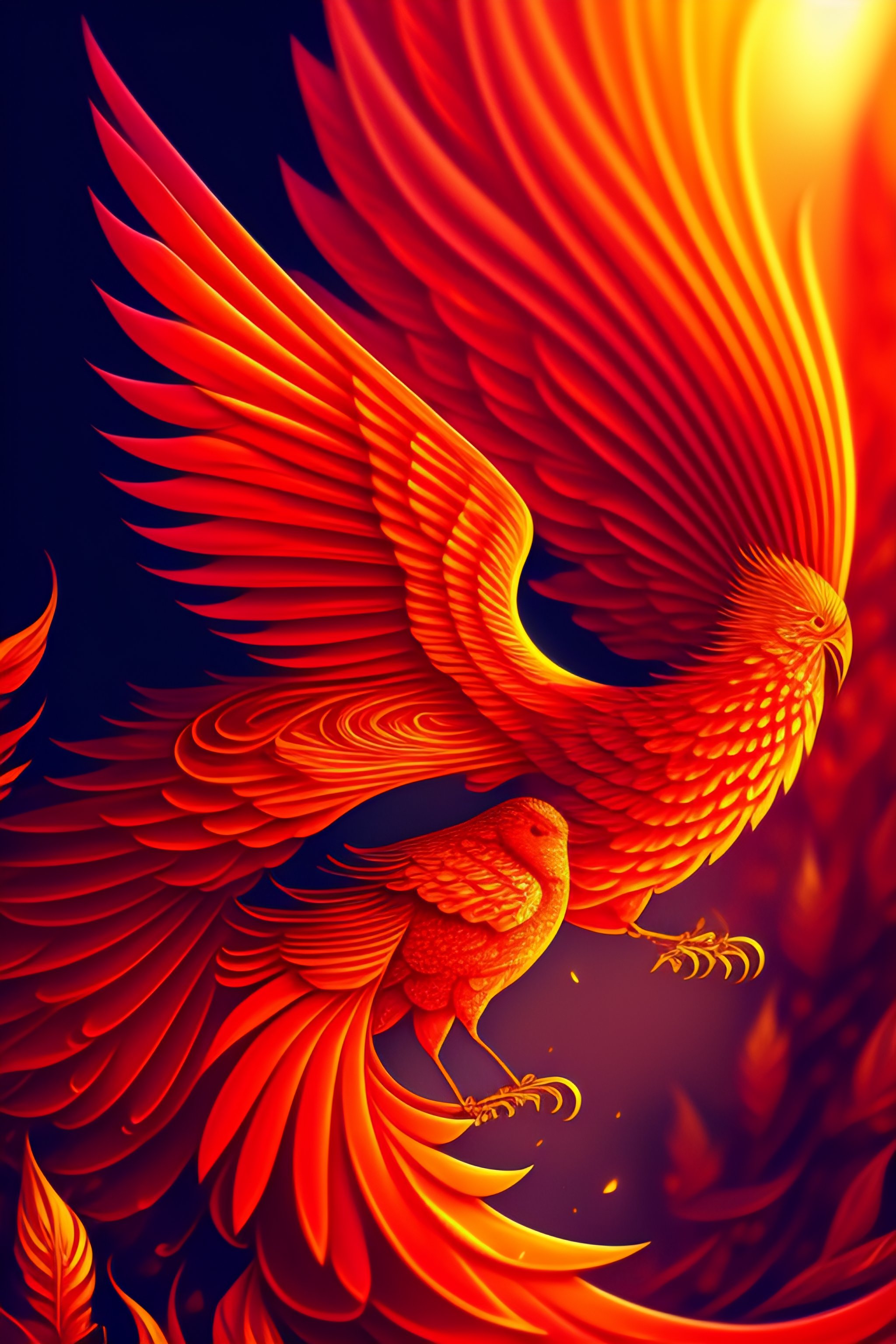 Lexica - Red paper + an intricate phoenix depiction + elaborate golden ...