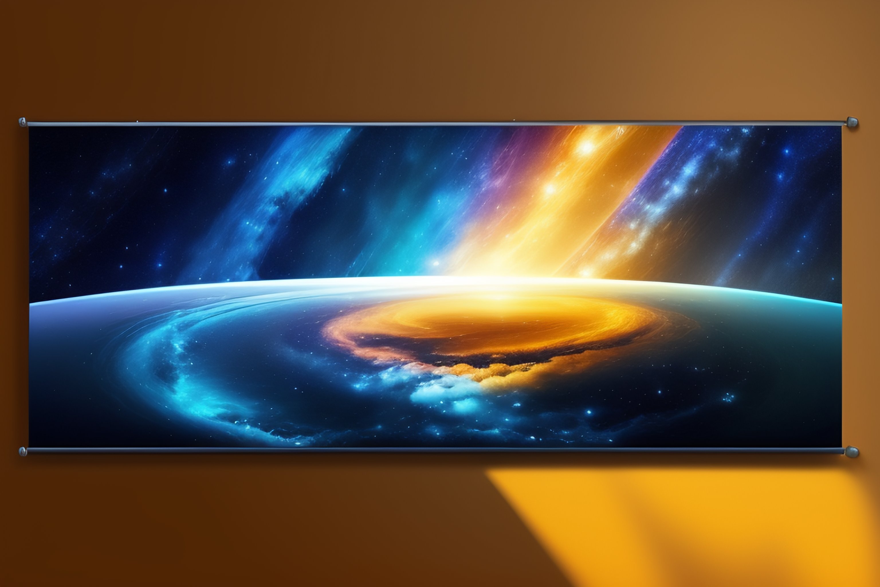 Lexica - Banner abystract blue and yellow, cosmic star, galaxy full screen