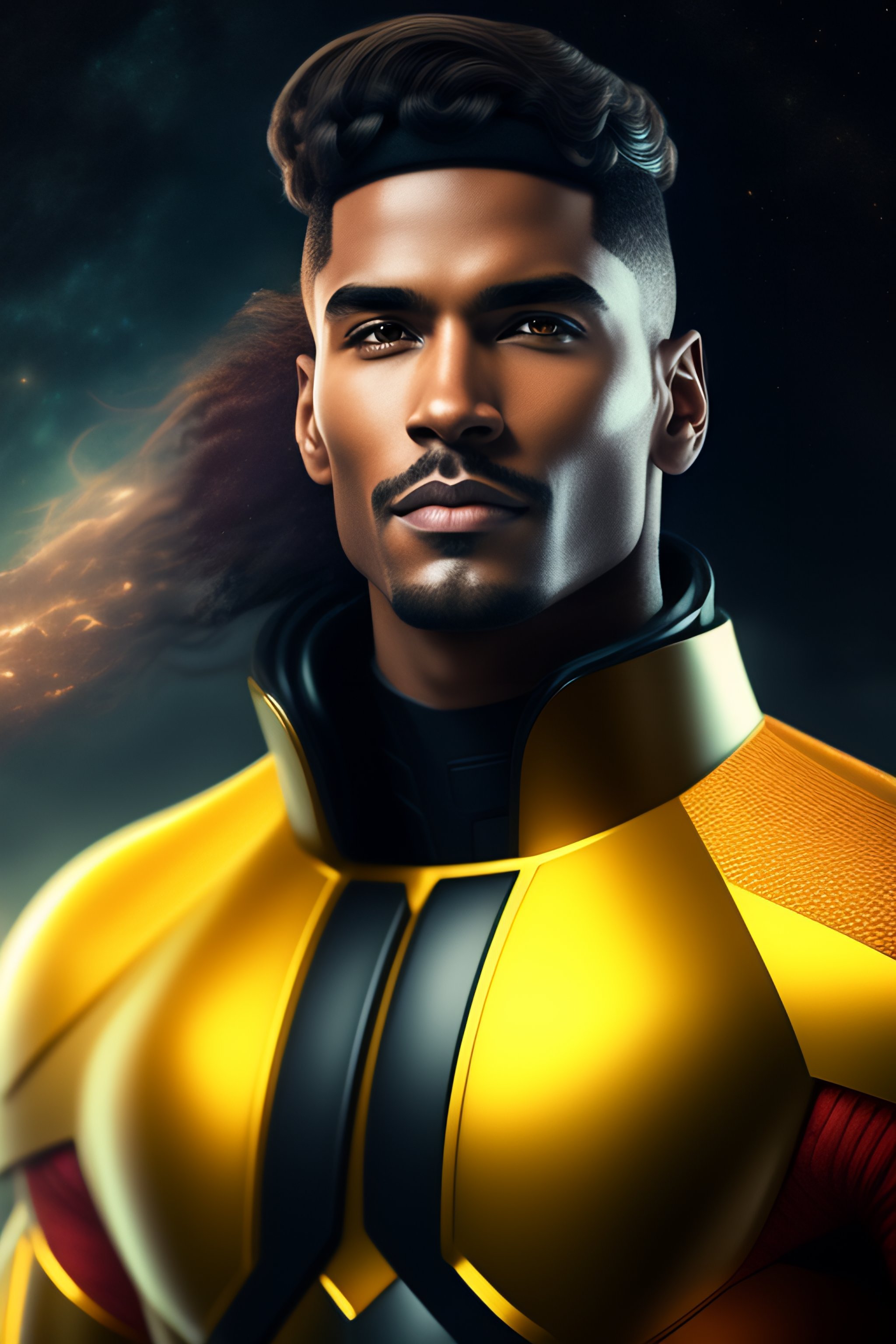 Lexica - Portrait of a futuristic tech geek male character