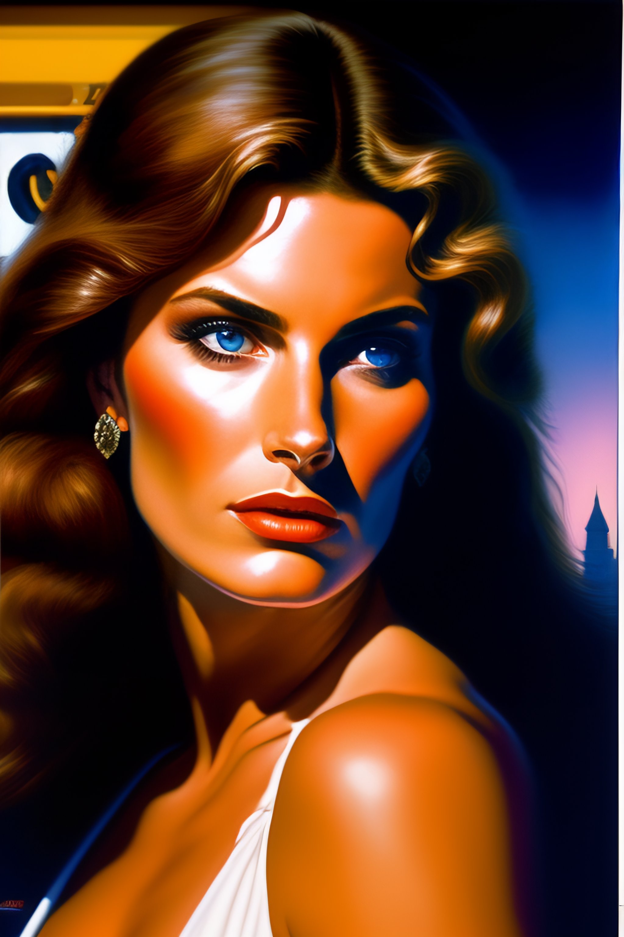 Lexica - A high quality high detail 1980 oil painting of 2 women ...