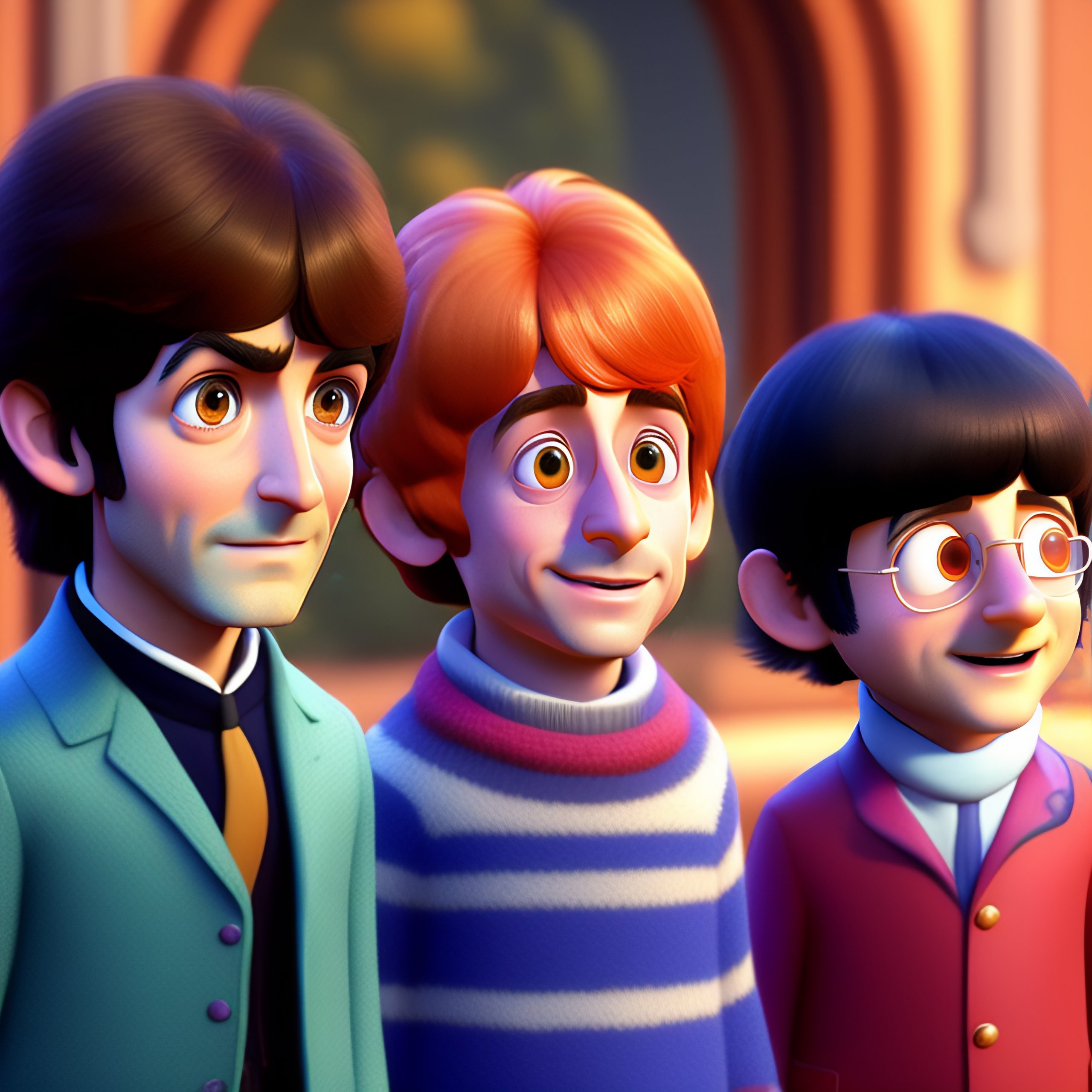 Lexica - The beatles 3d character cartoon disney pixar render