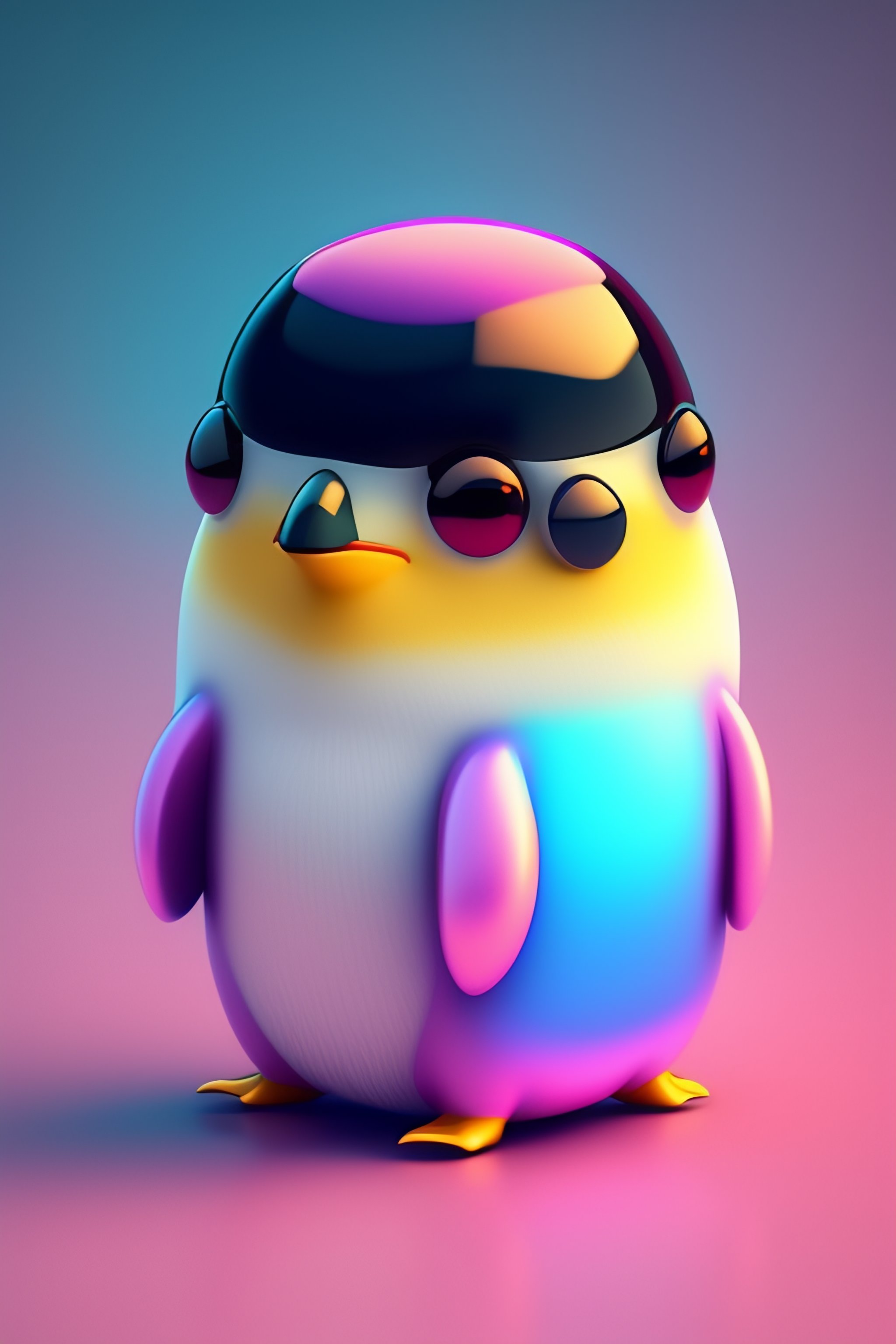 Lexica - Cute isometric penguin, 3d art, pastel colors, soft lighting ...
