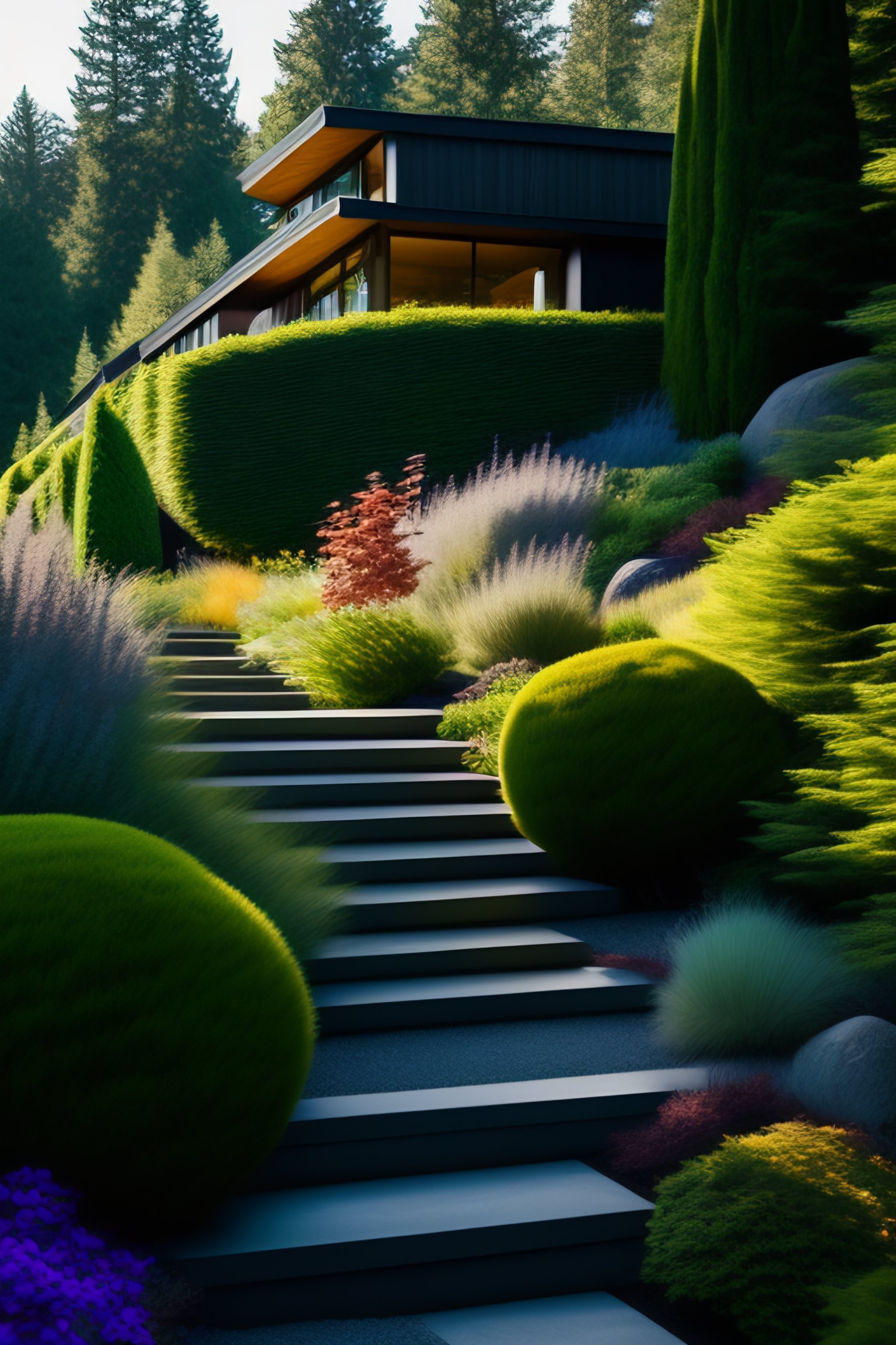 Lexica - Stunning steep hillside pacific northwest landscape design ...