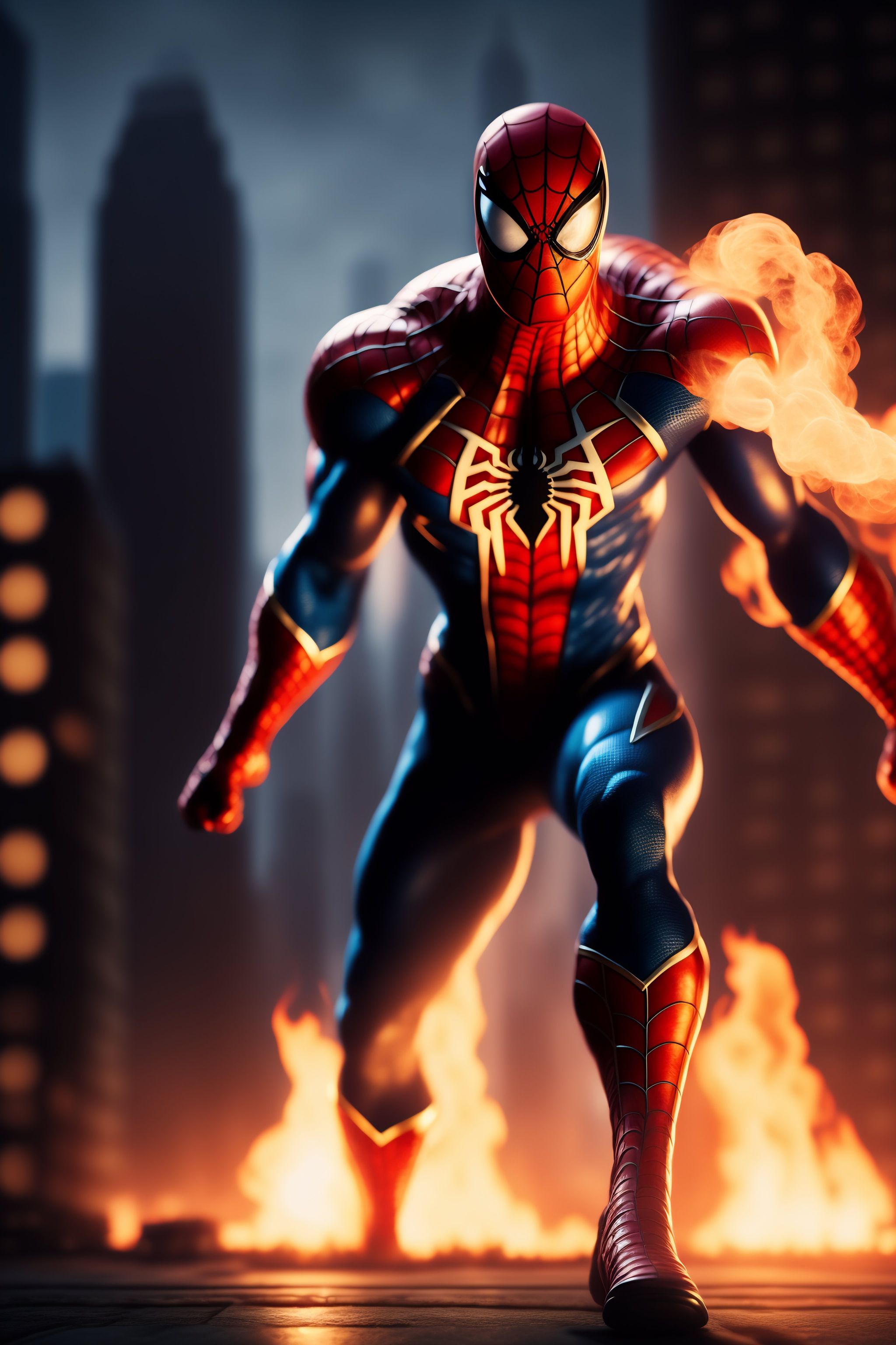 Lexica - Mutant spider man, full body, background with buildings ...