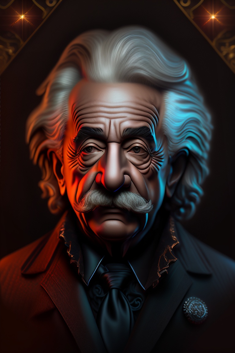 Lexica - Albert Einstein, scar, badass, scary, creepy, seen from a ...