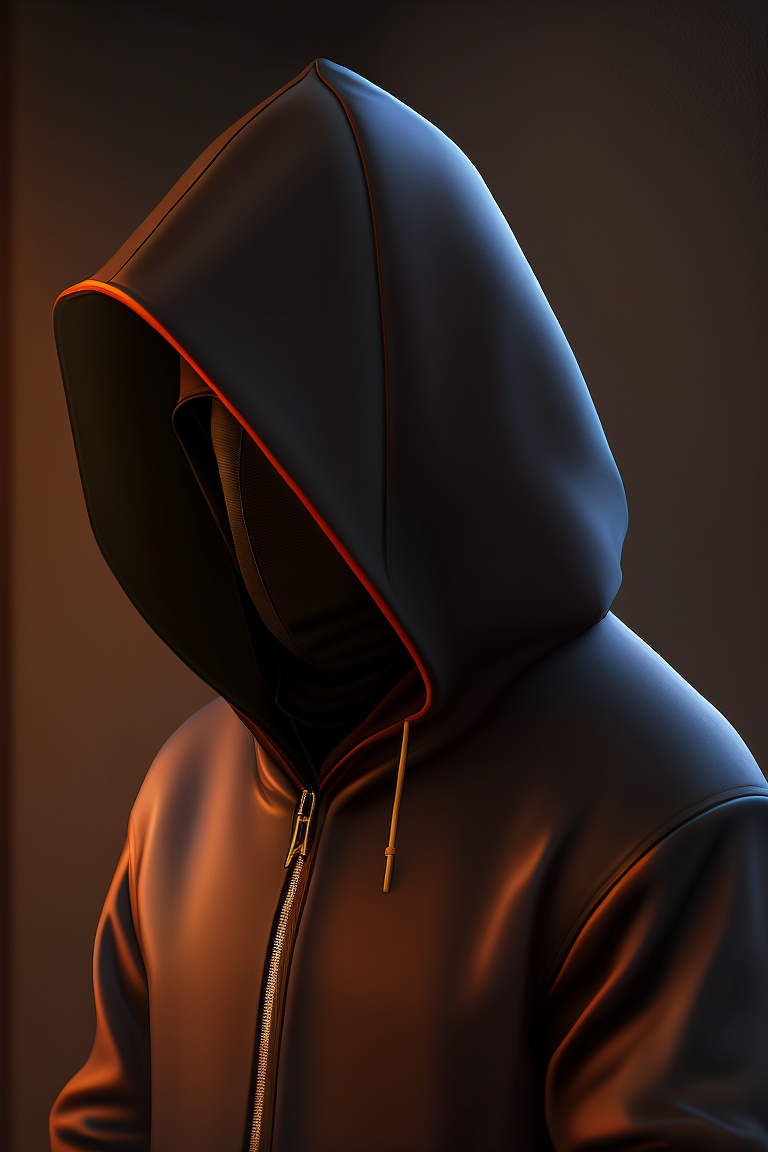 Lexica - Hooded black, faceless, dark man