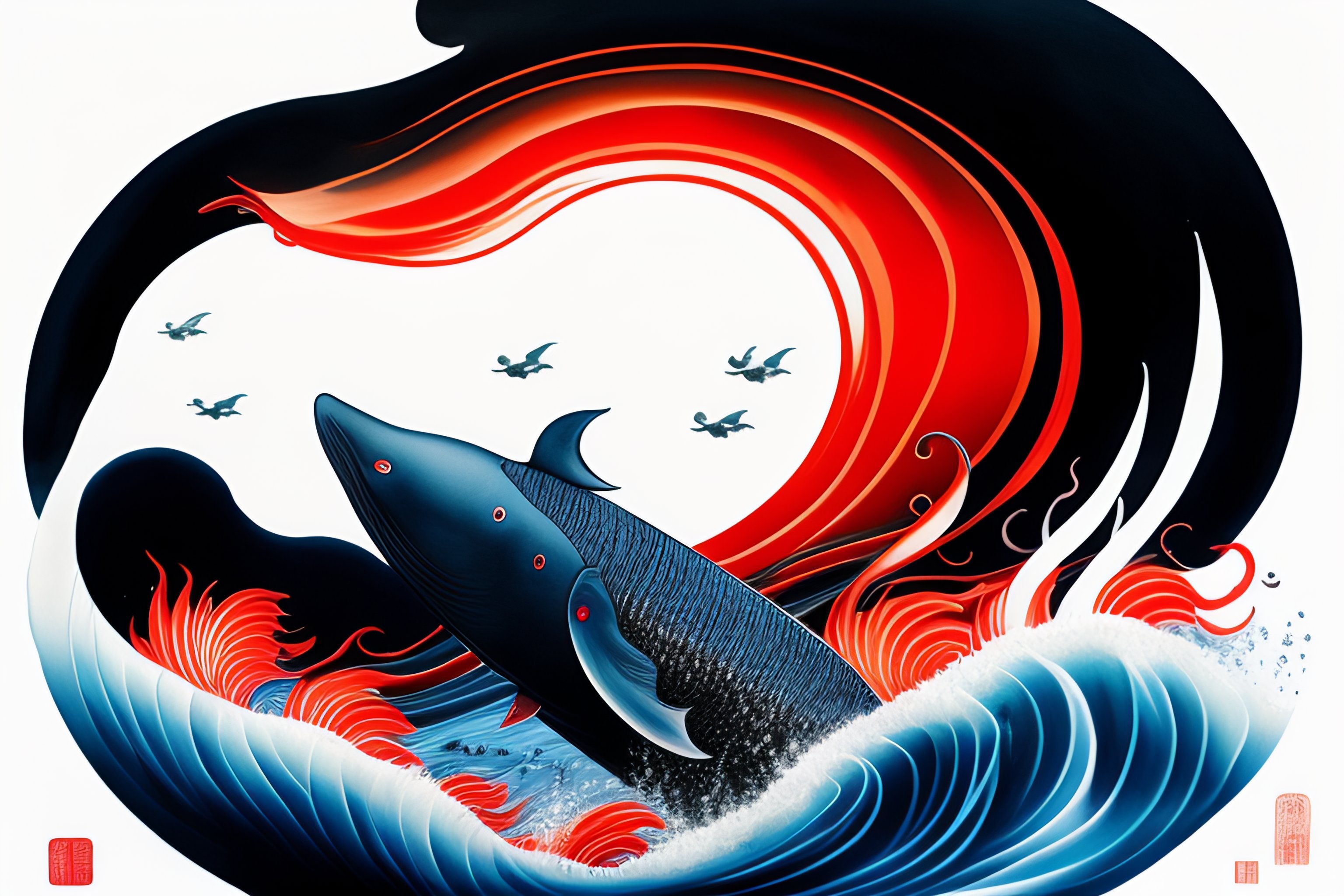 Japanese Whale Painting