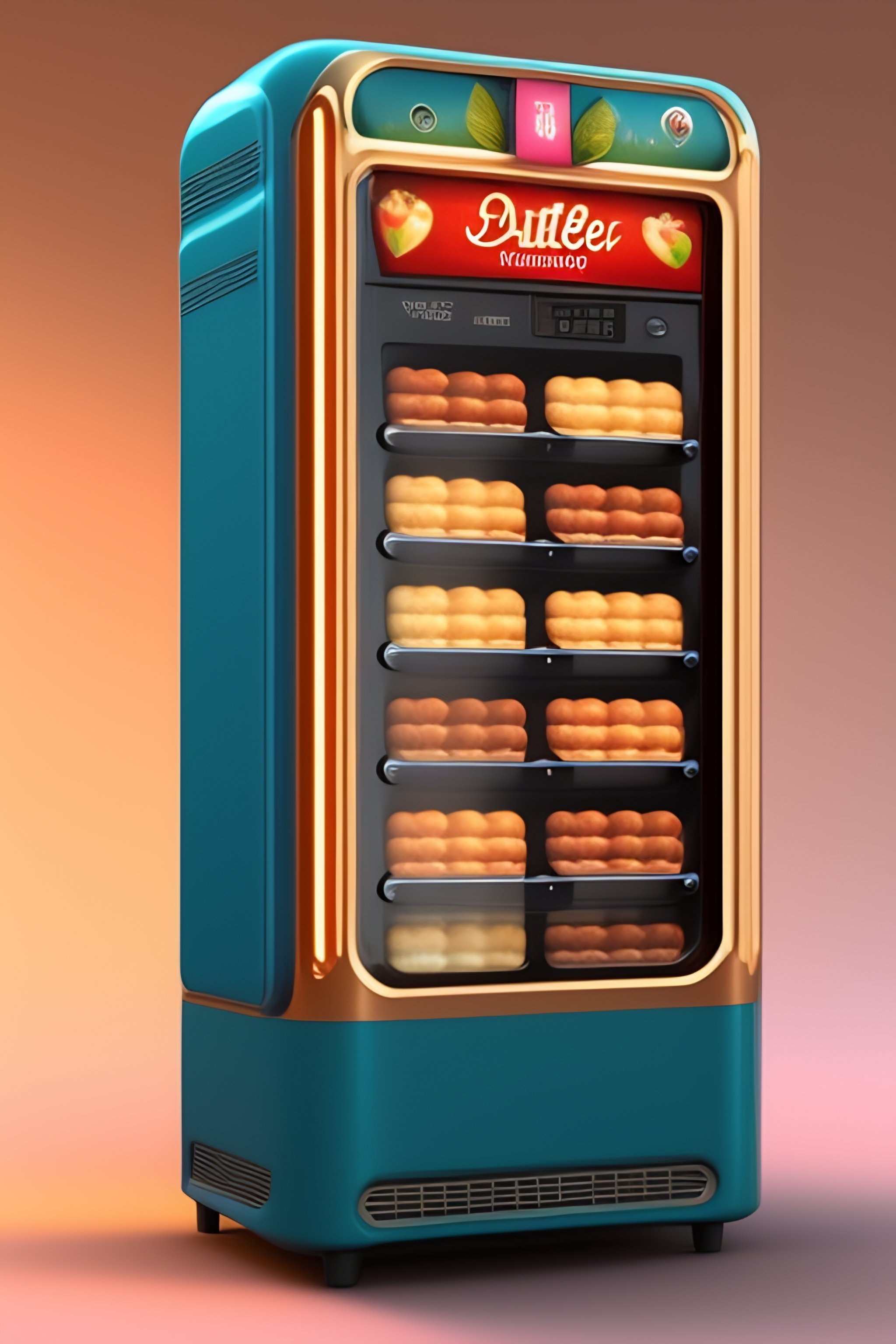 Lexica - A waffle vending machine, cute. Concept art illustration