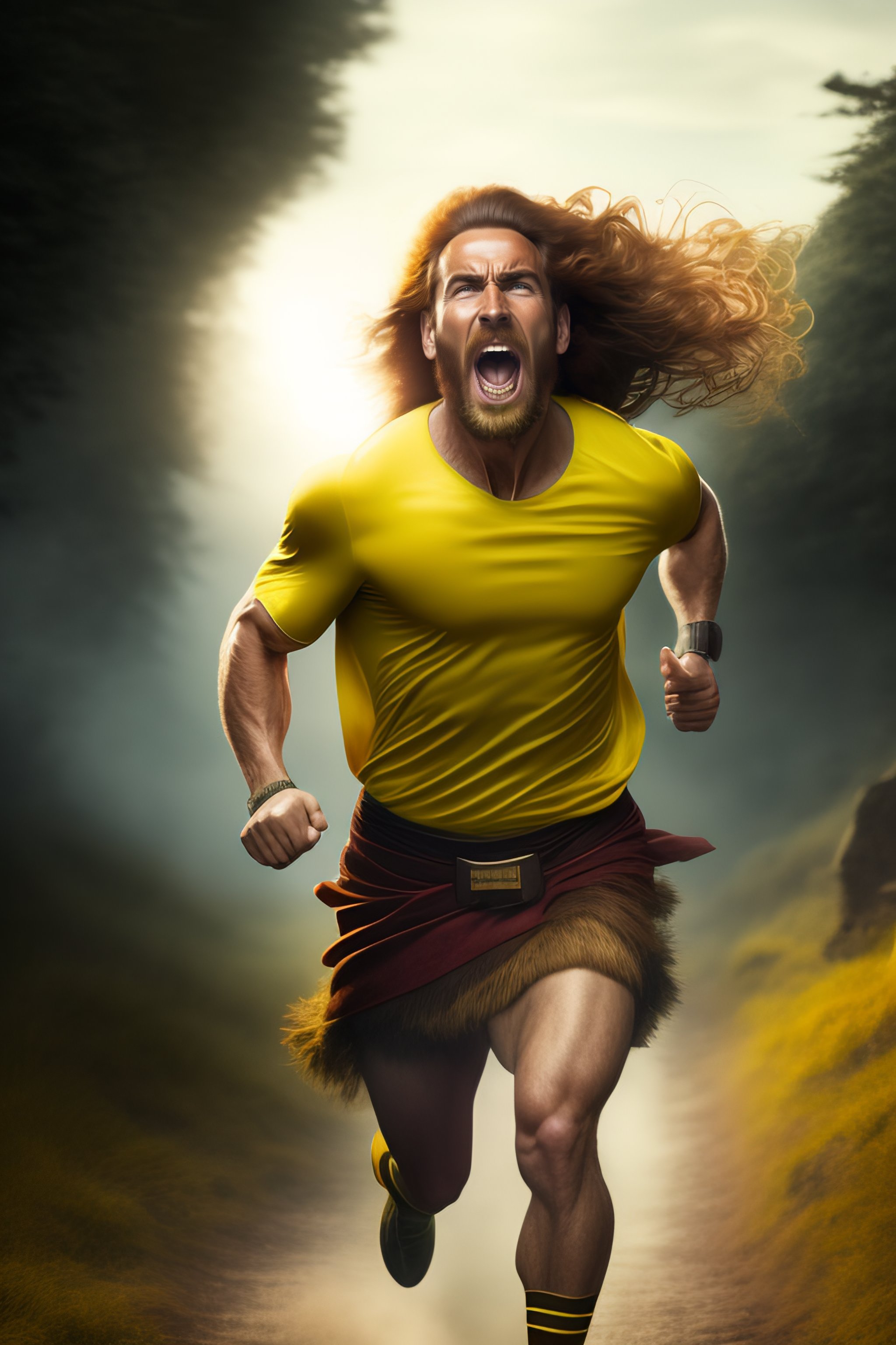 Lexica - Ancient Scotsman man screaming and running from the front ...