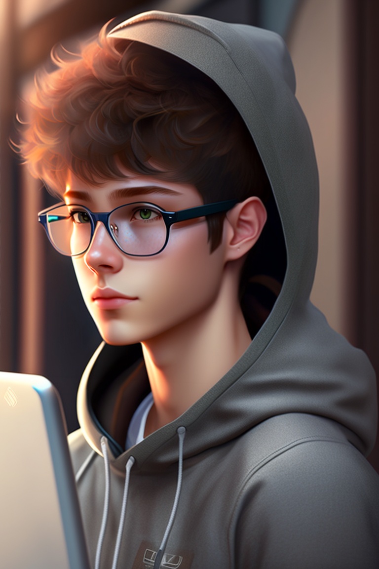 Lexica - White guy, short brown hair, very thin round-ish glasses ...