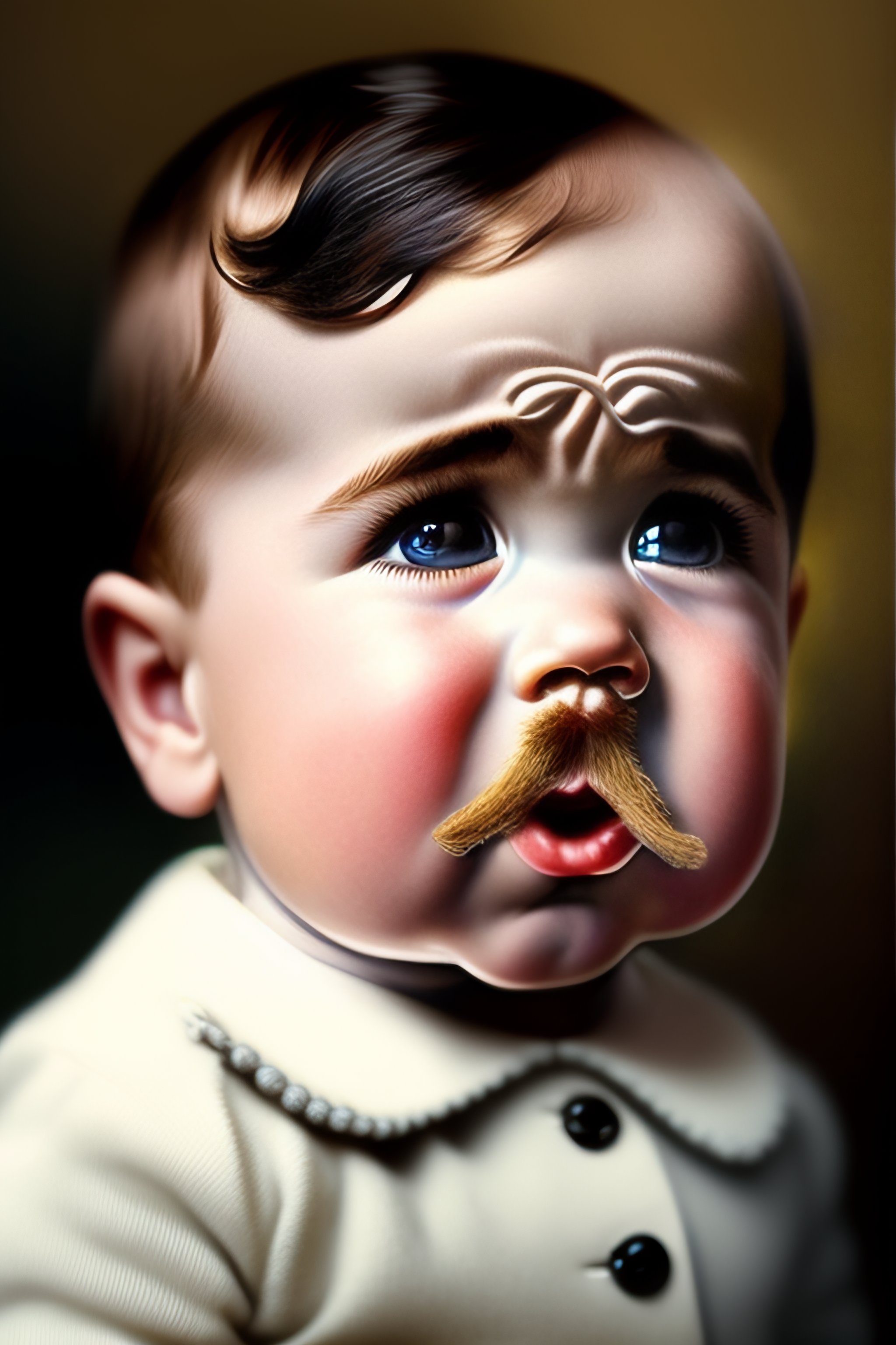 Lexica - Baby Hitler with a mustache, crying