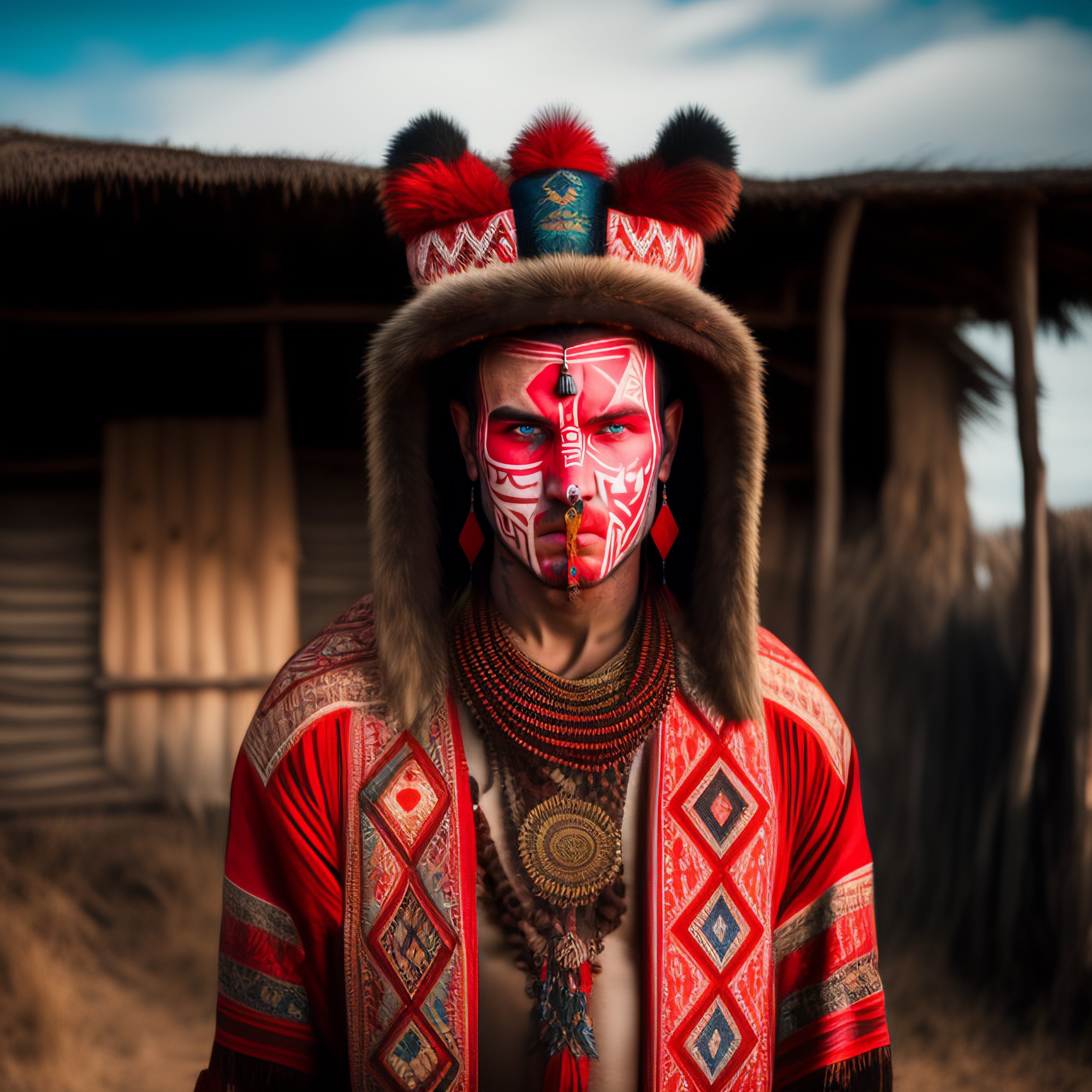 Lexica - Wide angle Environmental shot of a mysterikus slavic man ...