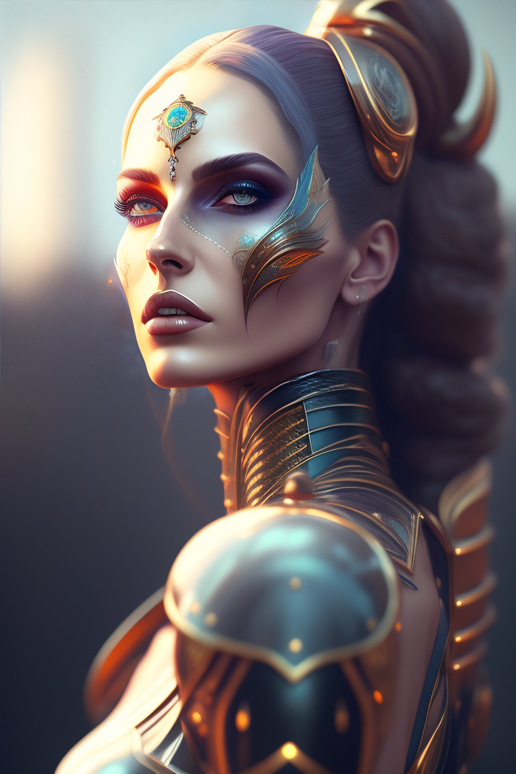 Lexica - Ultra detailed side portrait of female android, beautiful ...
