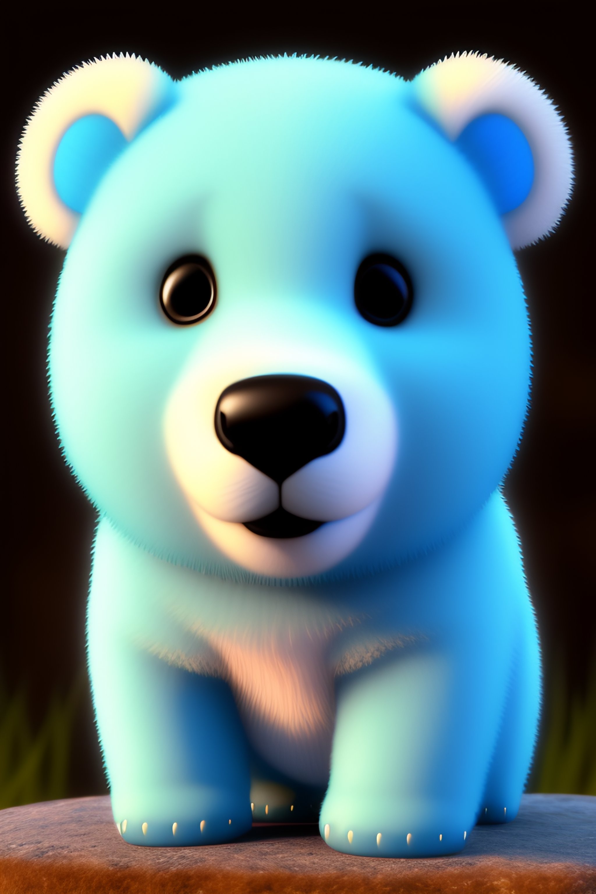Lexica - Barnoo is a small, cute, loveable, furry blue bear with a big round face and round ears ...