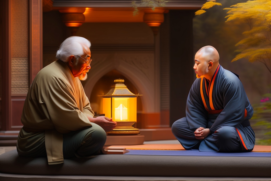 Lexica - A Zen master engaged in a deep conversation with a student ...