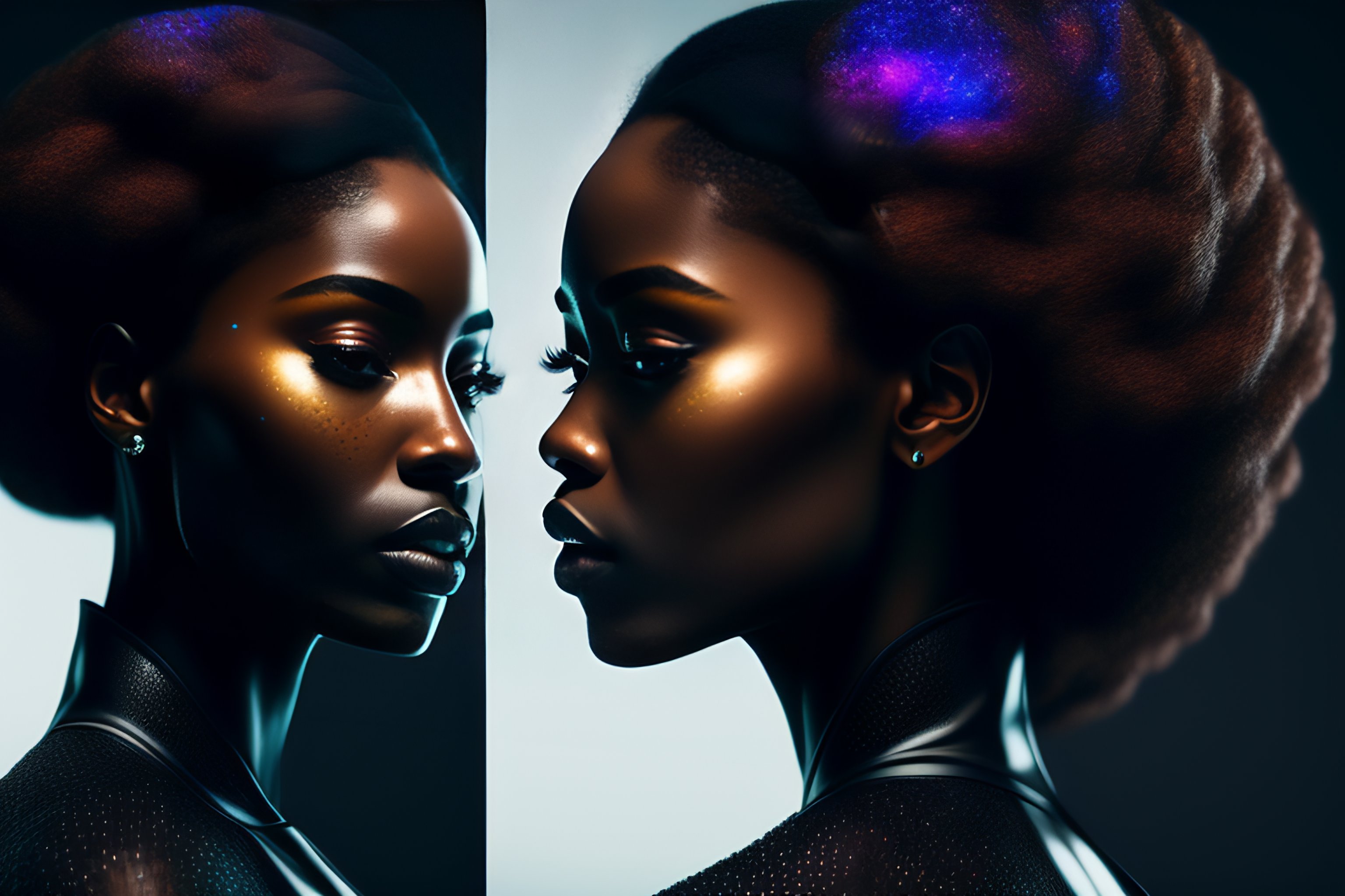 Lexica - Portrait pothography of young black woman back looking at a ...