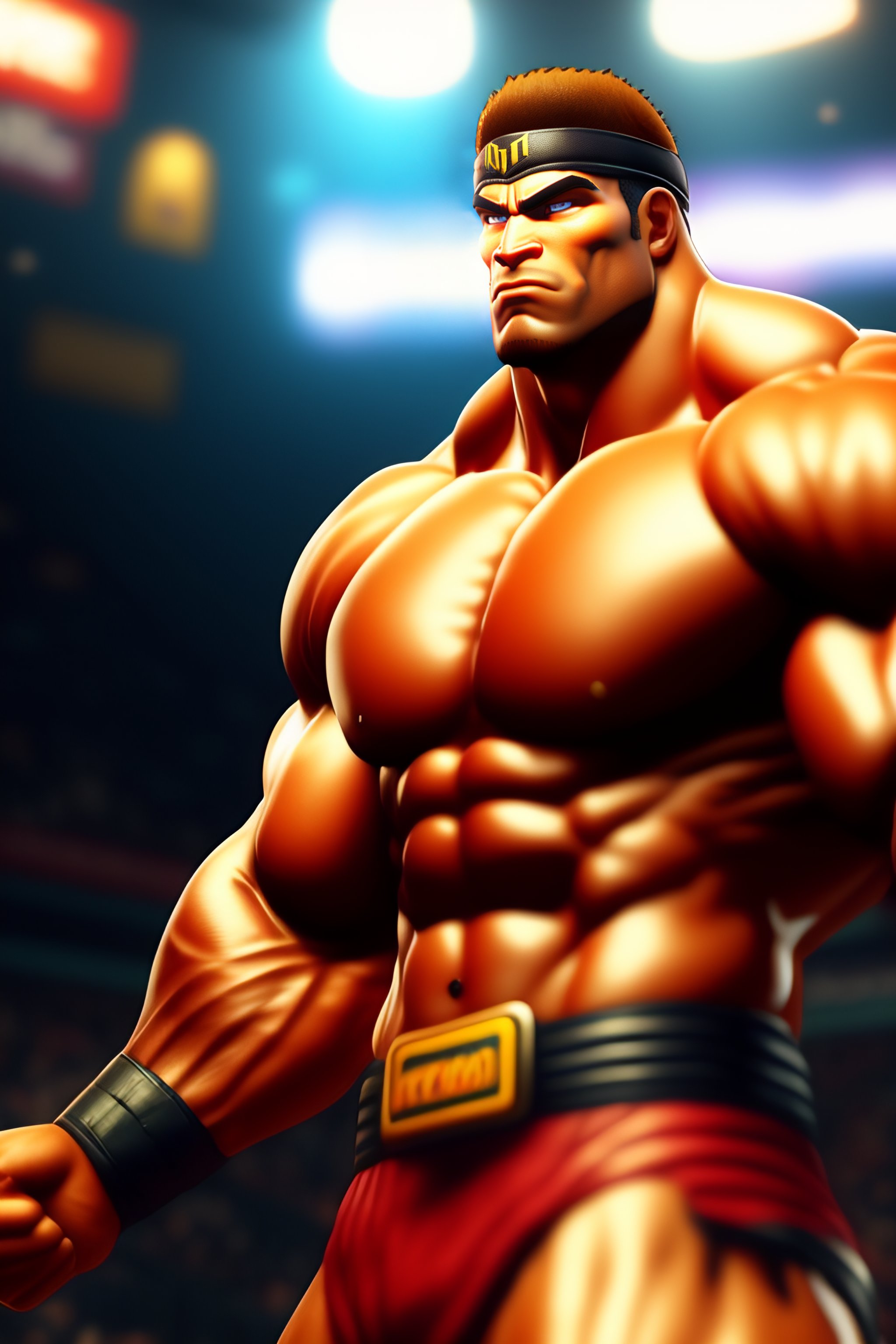 Lexica - Muscle man, anime style, ultra realistic, play pc gamer, high ...