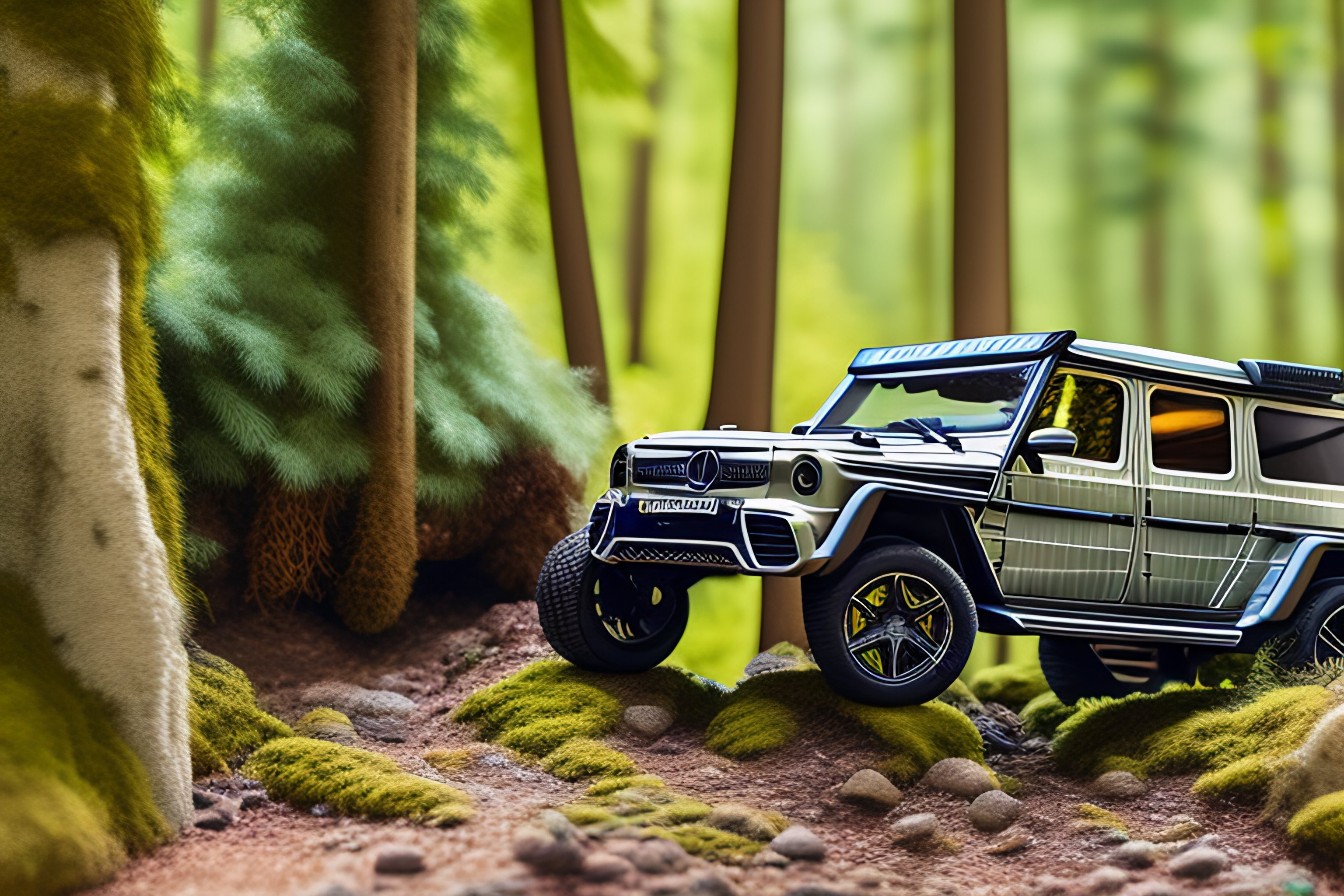 Lexica - Off road modified mercedes amg g63 in the forest, artstatiom ...