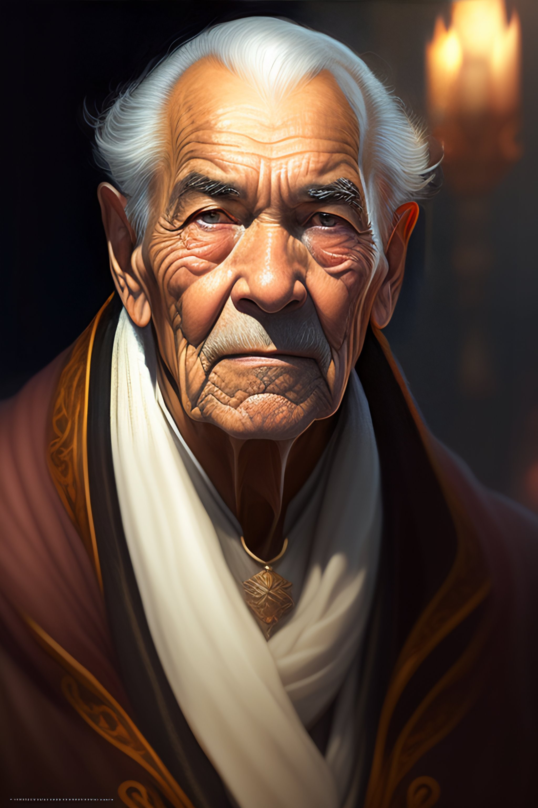 Lexica - Portrait of Old mage, Wrinkly, old, boils, warts, ugly ...