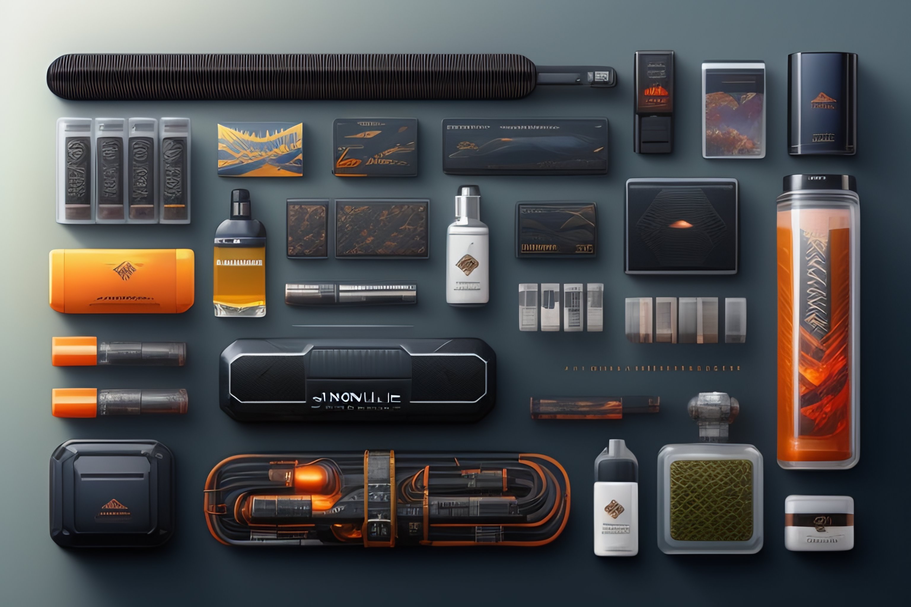 Lexica - Knolling super hero's tech, art by greg rutkowski